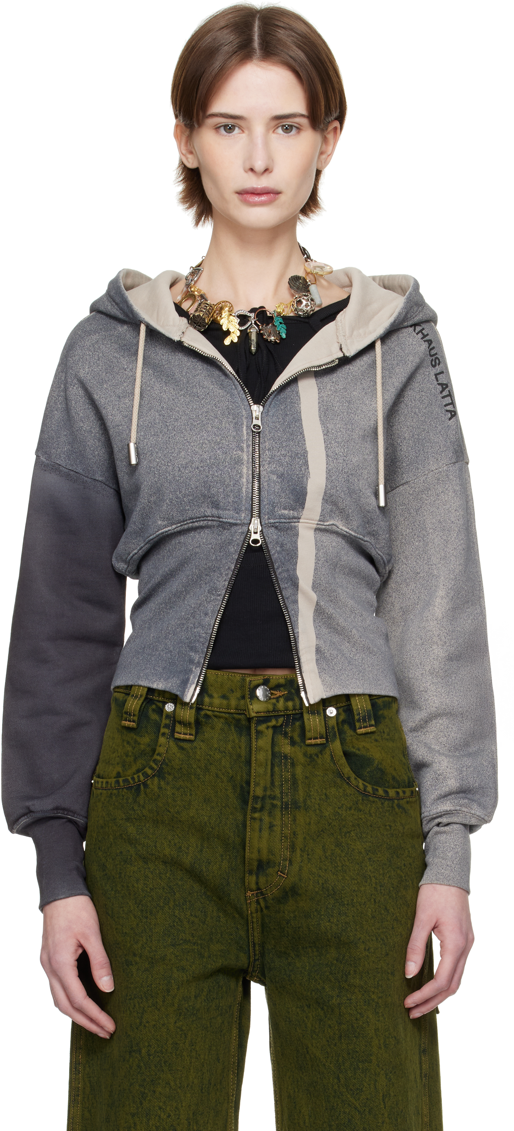 Eckhaus Latta Snatched Hoodie In Smog - 24% Off | Editorialist