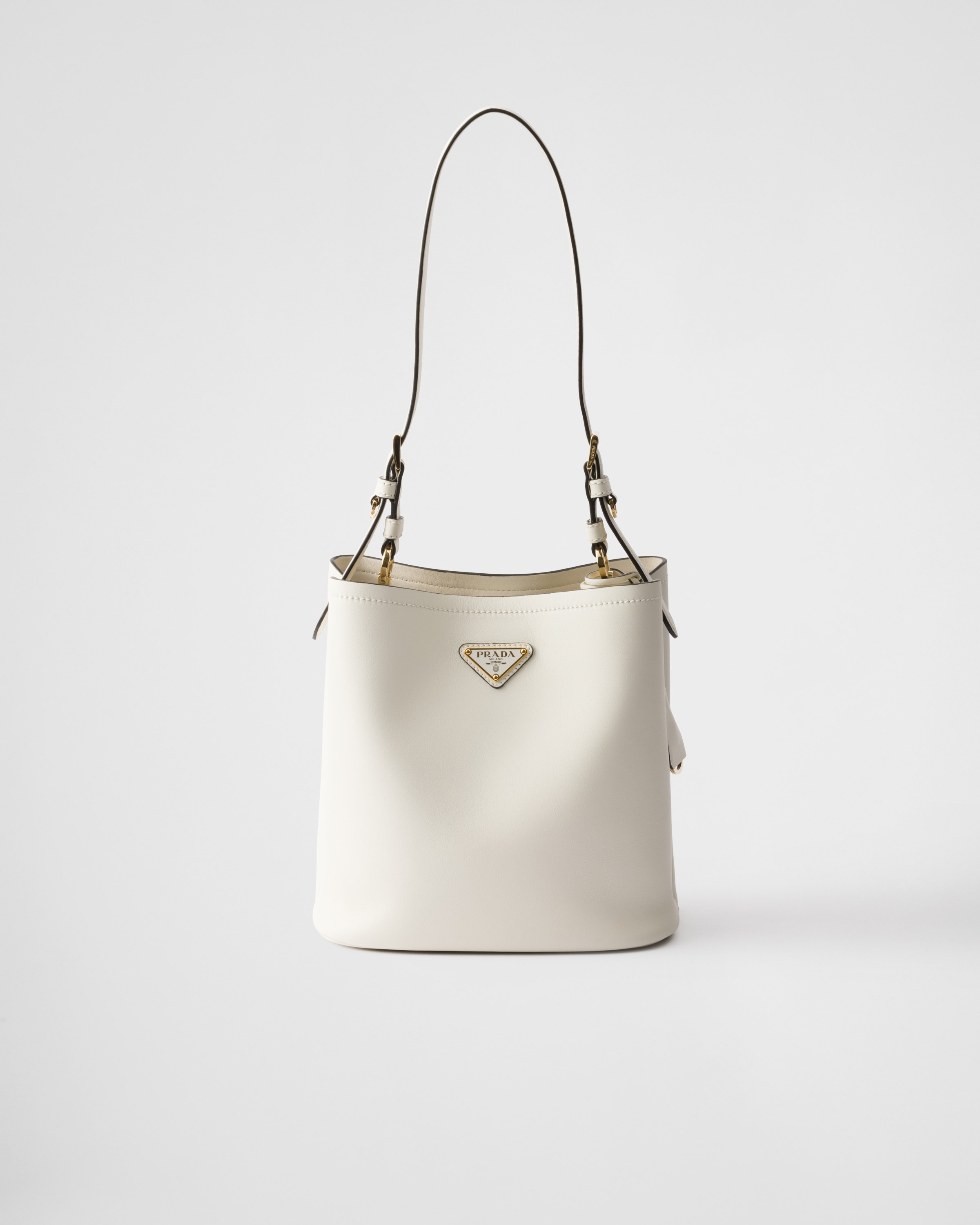 Prada Leather Shoulder Bag - White | Editorialist