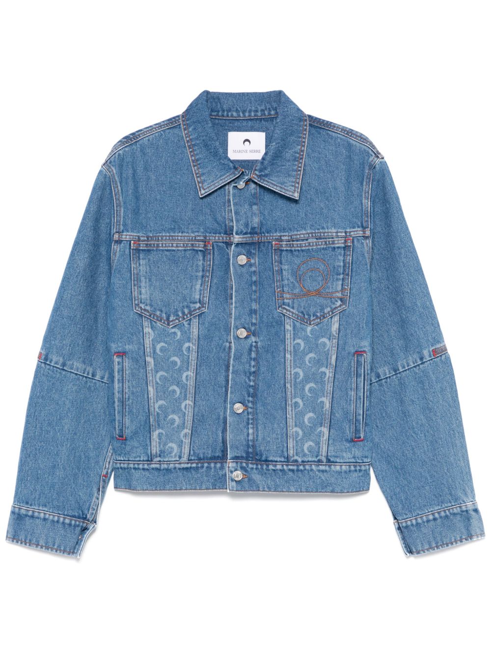 Marine Serre Moon-Laser Denim Jacket - Blue - 15% Off | Editorialist