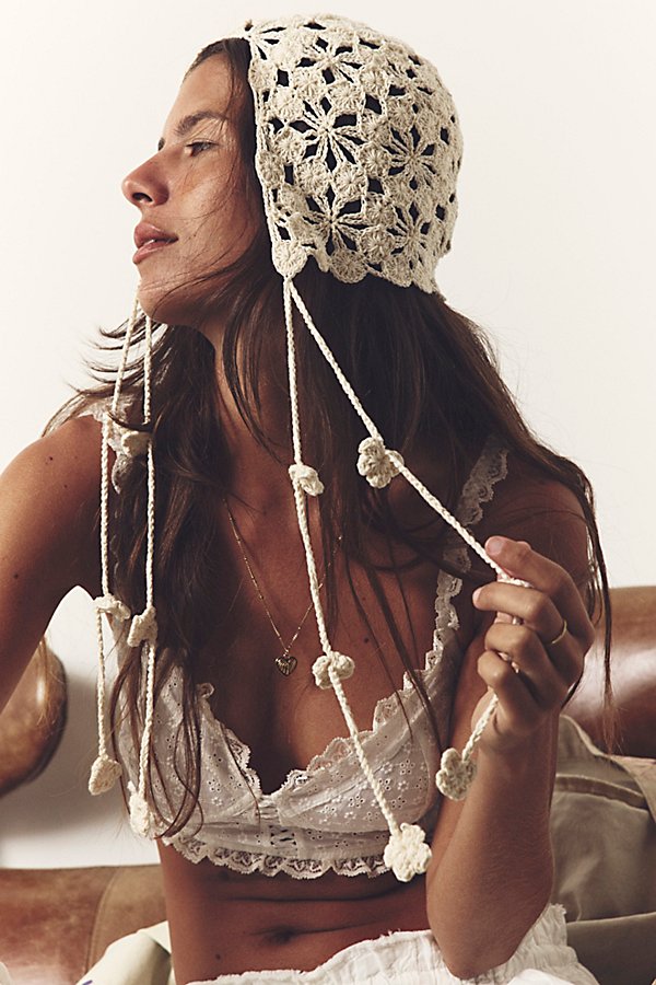 トップス andmary Angel crochet hood tops ivory ANDMARY】Angel crochet hood tops