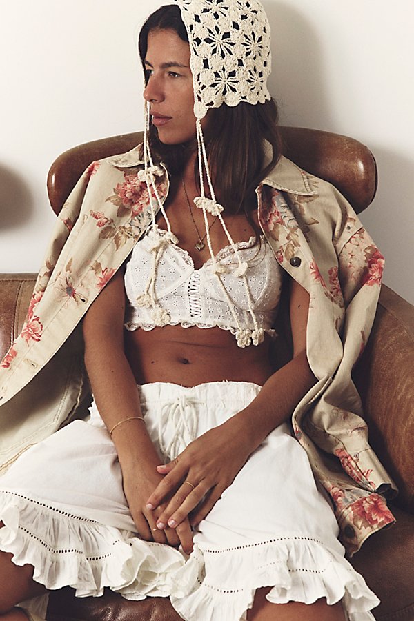 Marcus Adler Crochet Floral Bonnet - Ivory | Editorialist
