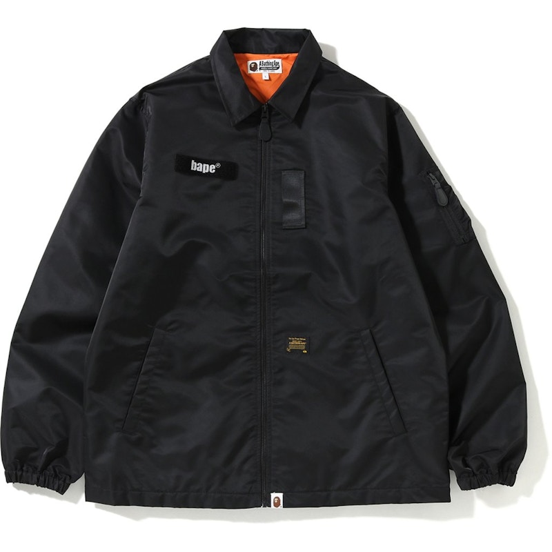 ジャケット・アウター A BATHING APE MA-1 Detail Coach Jacket A Bathing Ape Ma1 Detail Coach Jacket - Black | Editorialist