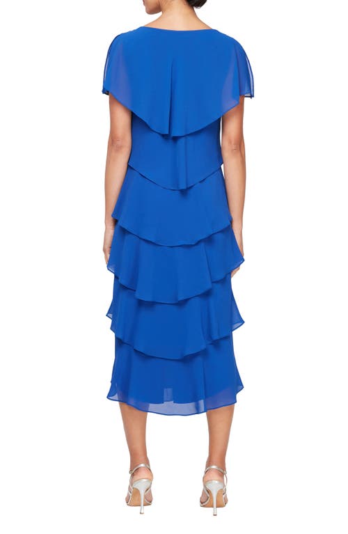 Sl Fashions Slny Tiered Chiffon Midi Dress Cobalt Editorialist