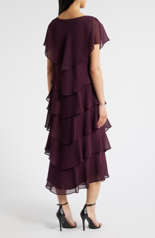 Sl Fashions Slny Tiered Chiffon Midi Dress - Black | Editorialist