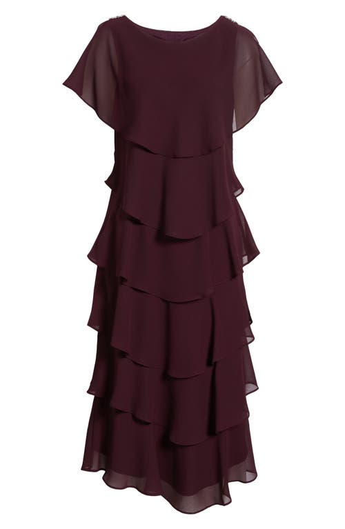 Sl Fashions Slny Tiered Chiffon Midi Dress - Black | Editorialist
