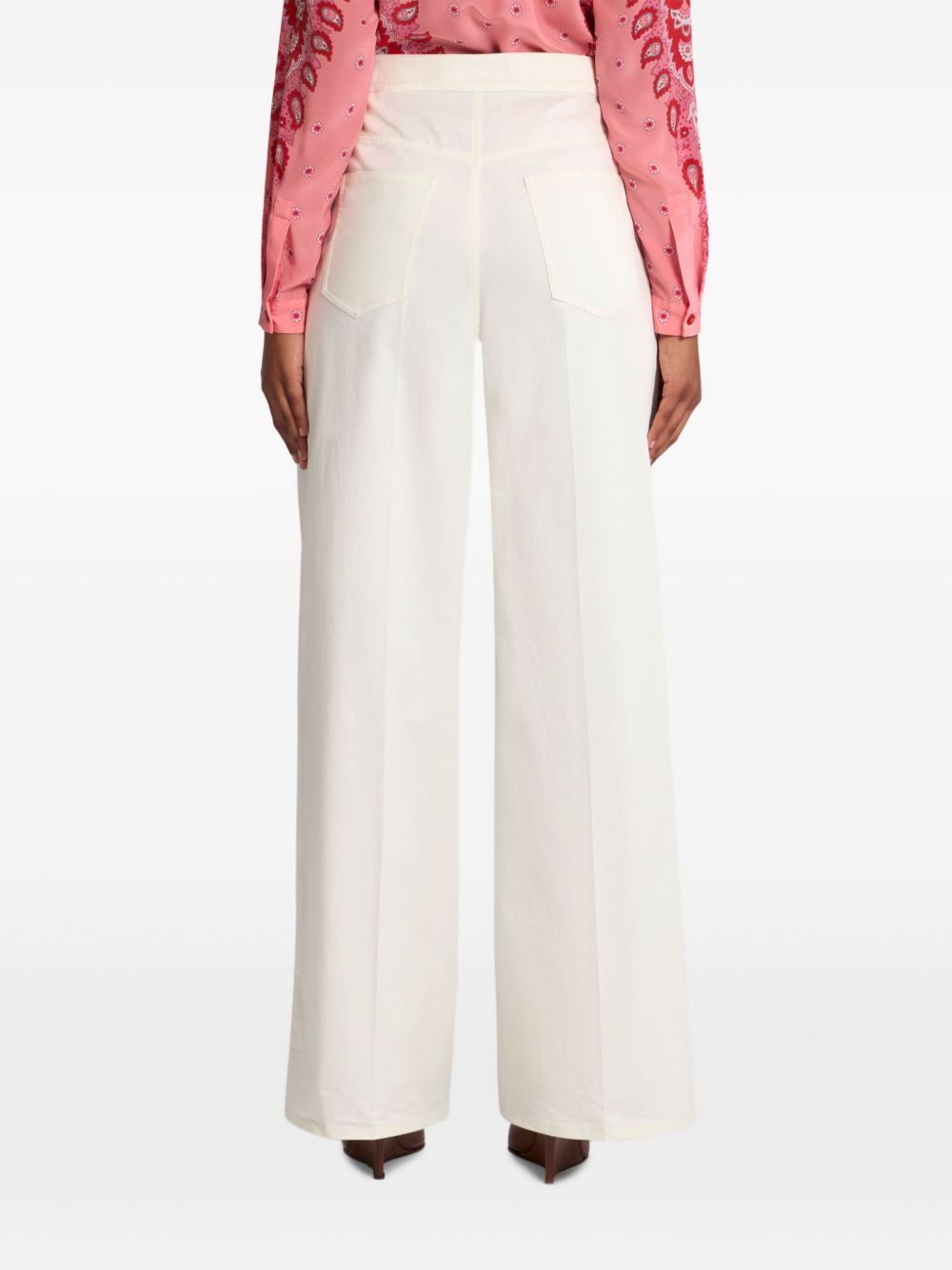 Etro Buttoned Palazzo Pants In White - 72% Off | Editorialist