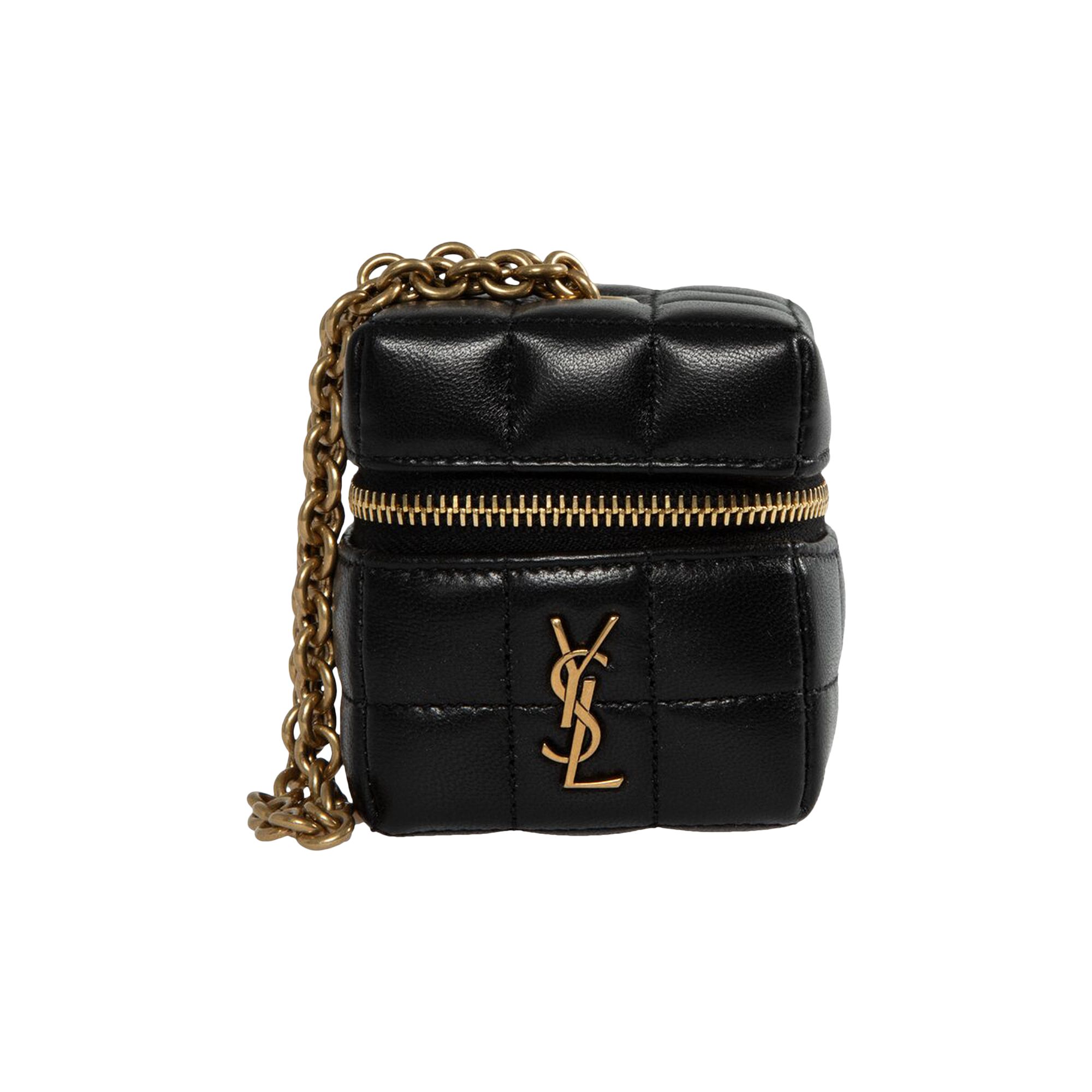 Saint Laurent Mini Cube Box With Chain - Black | Editorialist