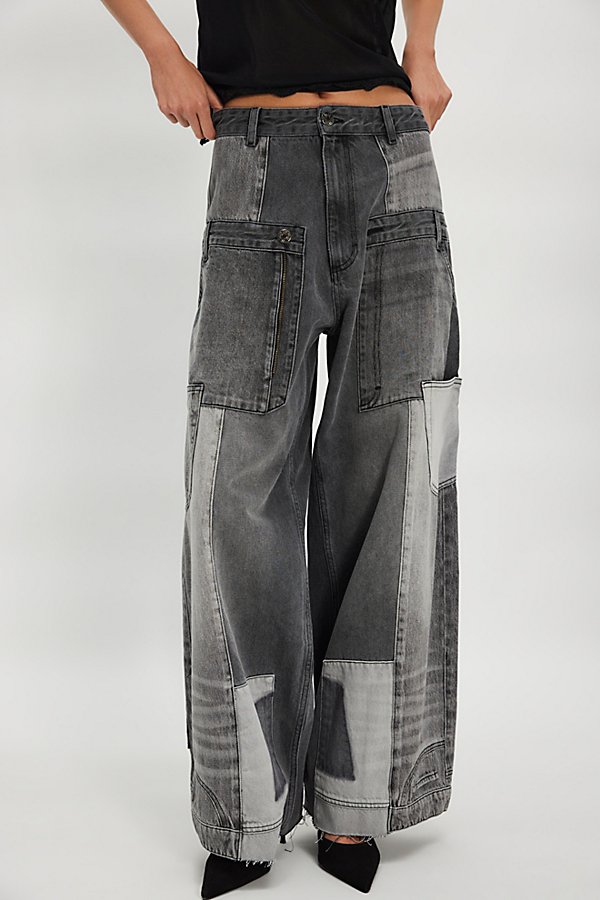 The Tales Reworked Patchwork Jeans - Black | Editorialist