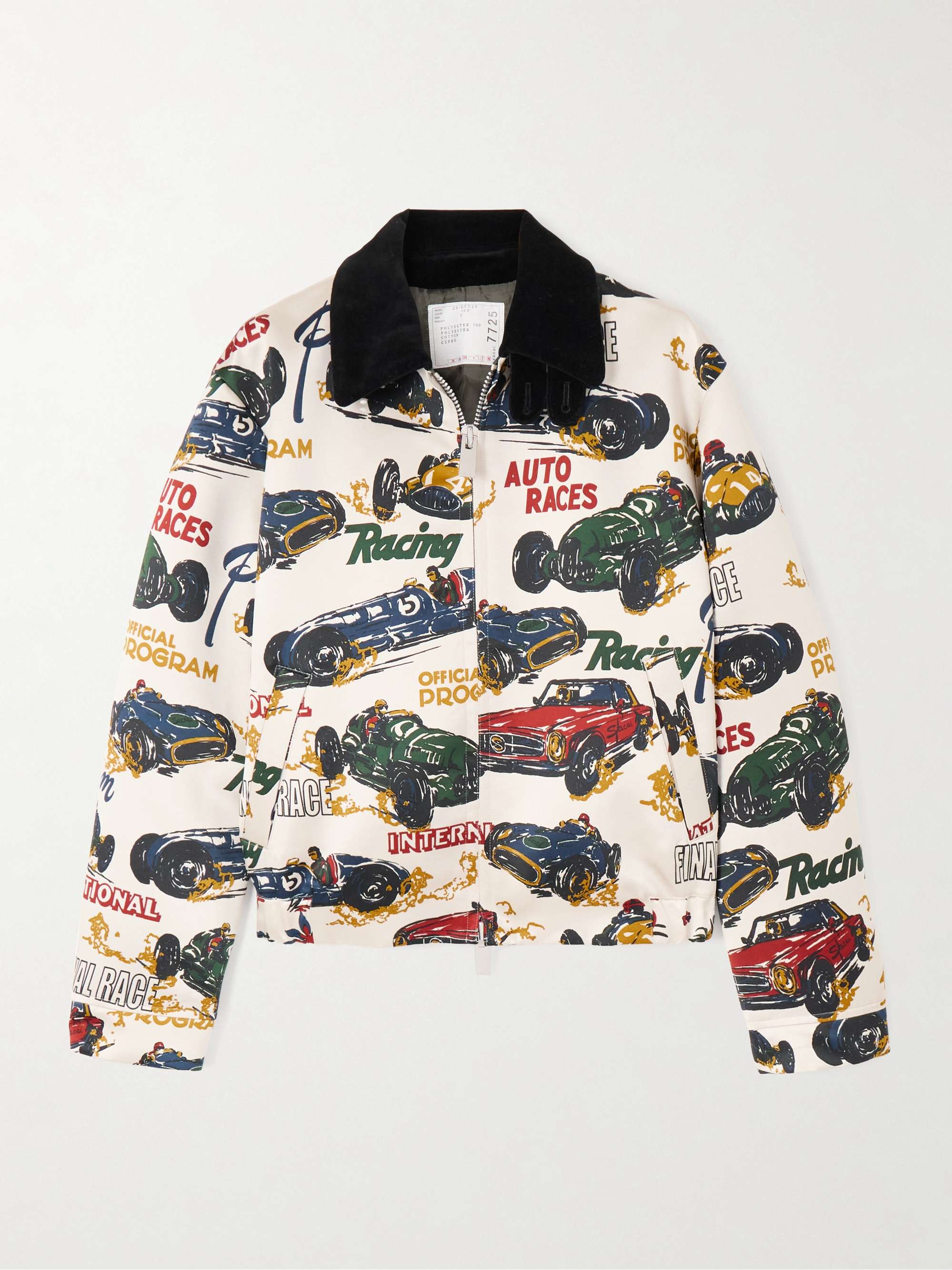 Sacai Car Race Tropical Printed Jacket In Off-White - 40% Off