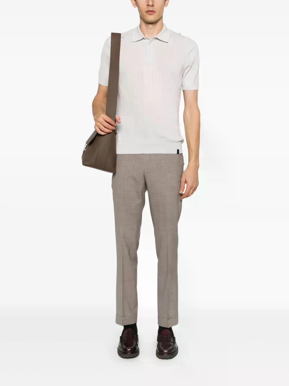 FAY cable-knit polo shirt