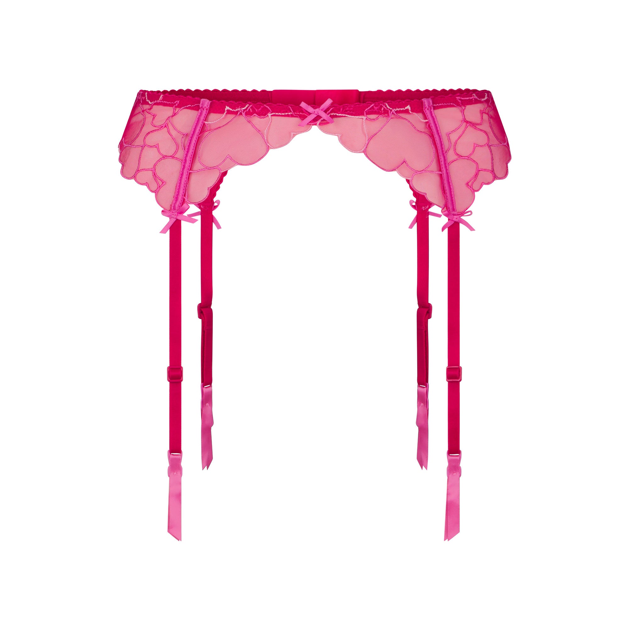 Skims Embroidered Tulle Garter Belt - Punch | Editorialist