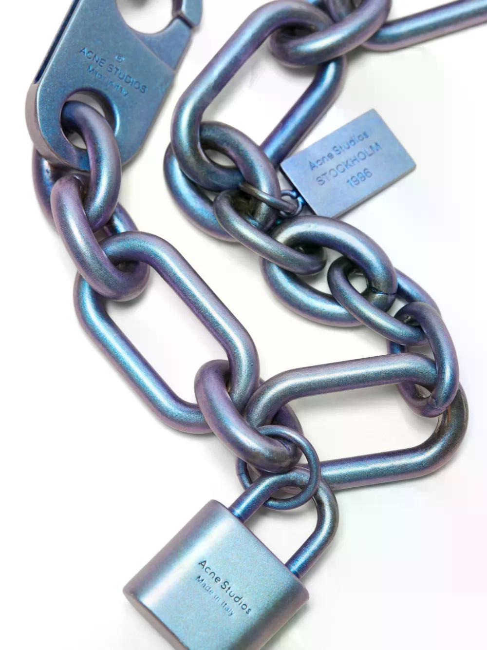 Acne Studios Padlock Chain Necklace In Silver - 40% Off | Editorialist