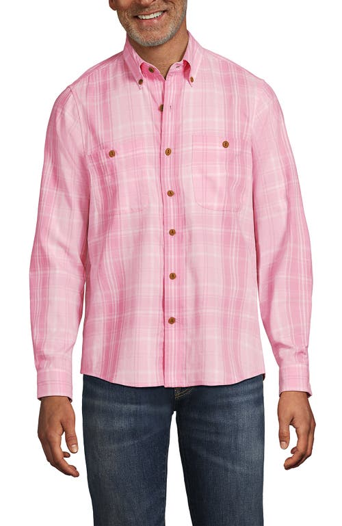 Lands' End Coastal Flannel - Shasta Pink Plaid | Editorialist