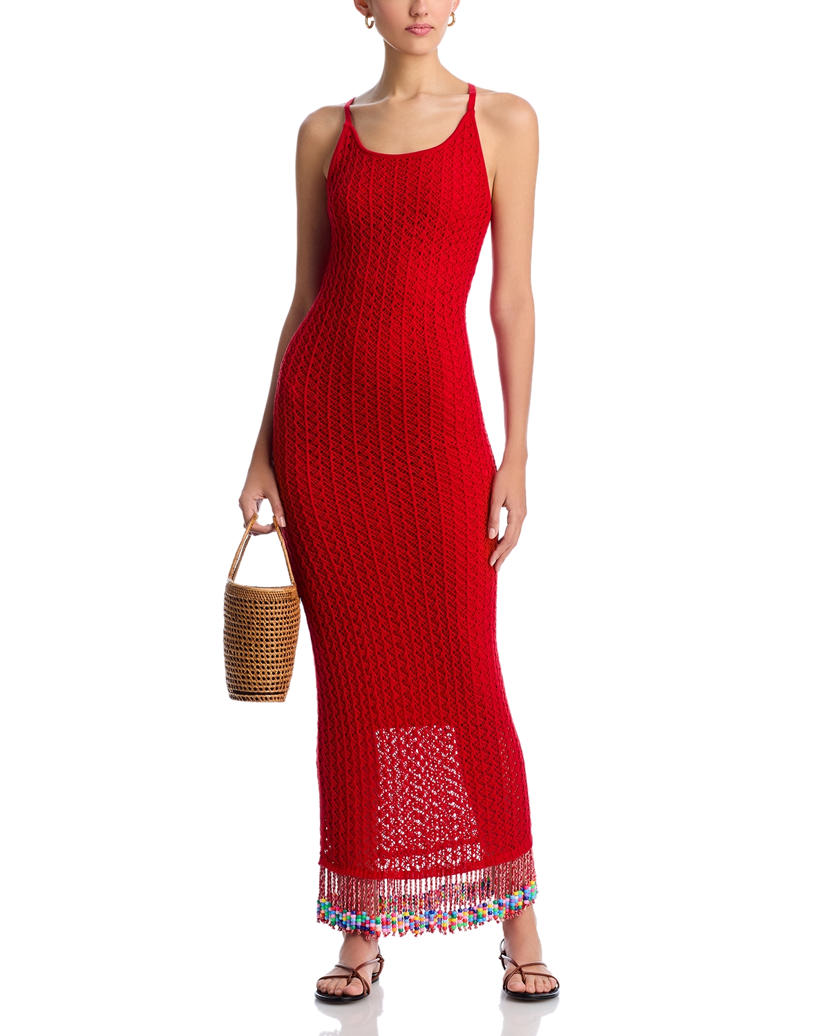 Capittana Ali Beads Dress Swim Cover-Up - Red Capittana Ali Beads Dress Swim Cover-Up - Red