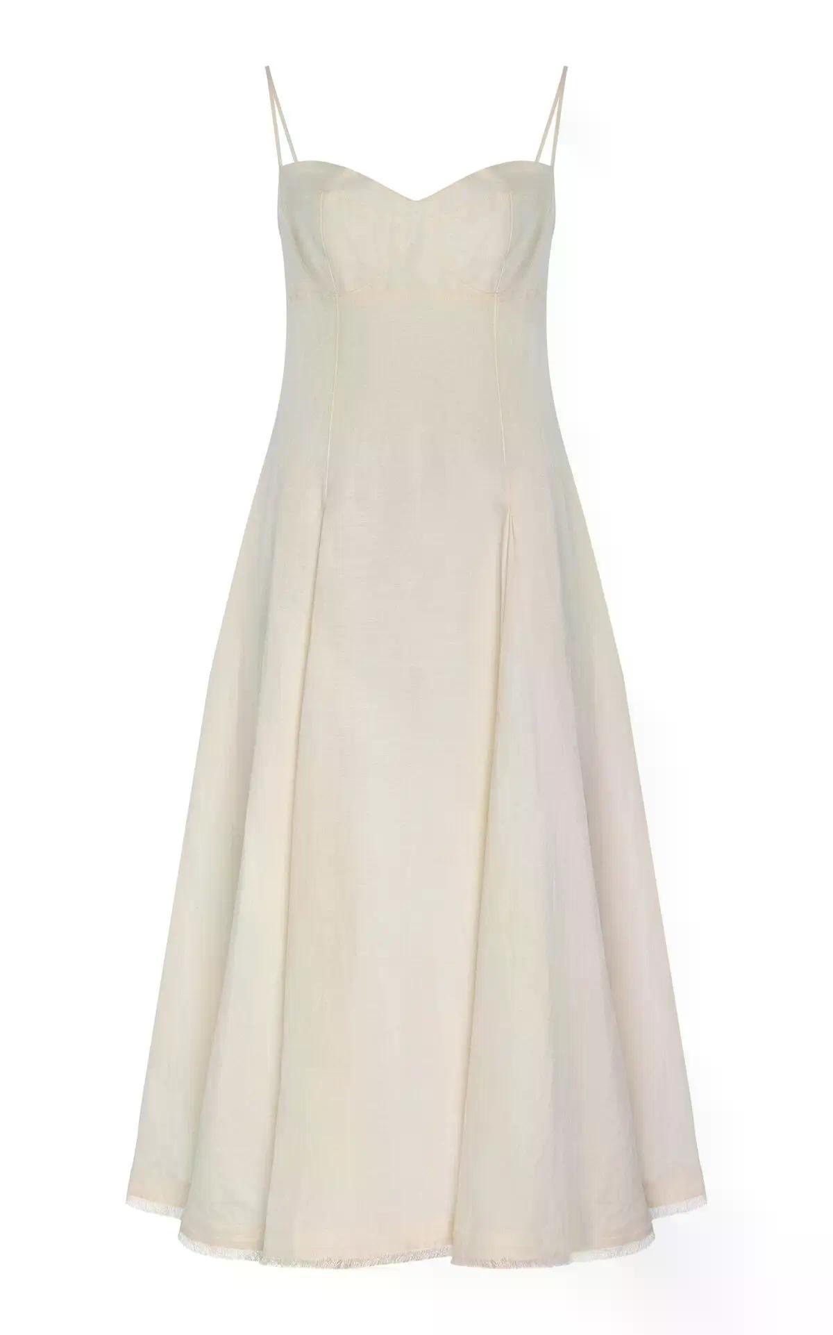 SIMKHAI Analise Bustier Midi Dress | White | Size L | Shopbop