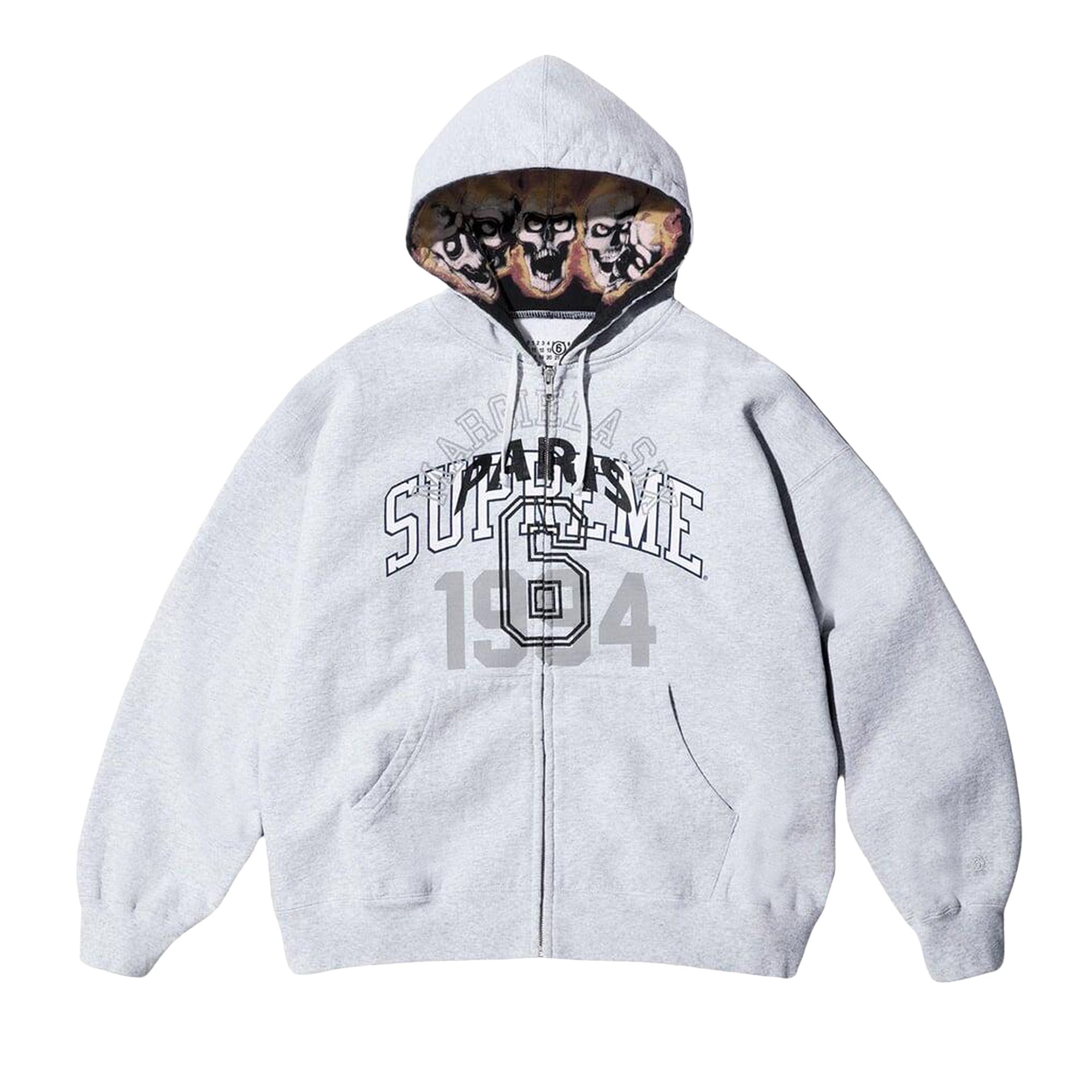 トップス MM6 FELPA CON JIP Supreme x MM6 Maison Margiela Zip Up Hooded Sweatshirt 'Black