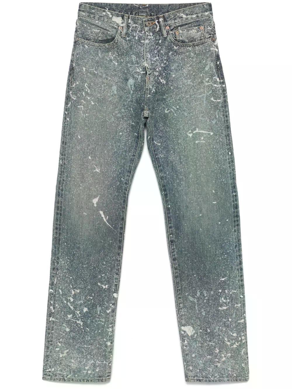 パンツ SUGARHILL SPLATTER DENIM PANTS 1 Sugarhill Paint-Splatter Jeans - Blue | Editorialist