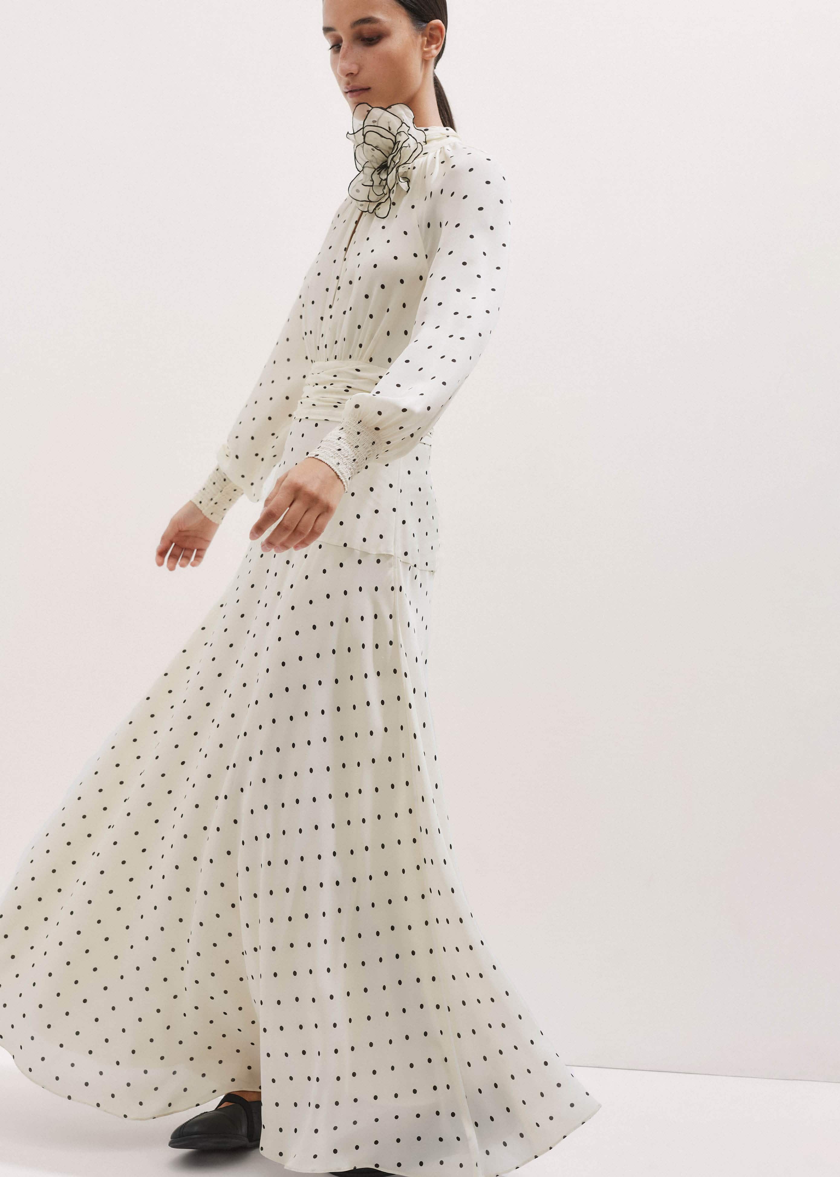 me and em cream dress Women's Cream Fit + Flare Maxi Dress