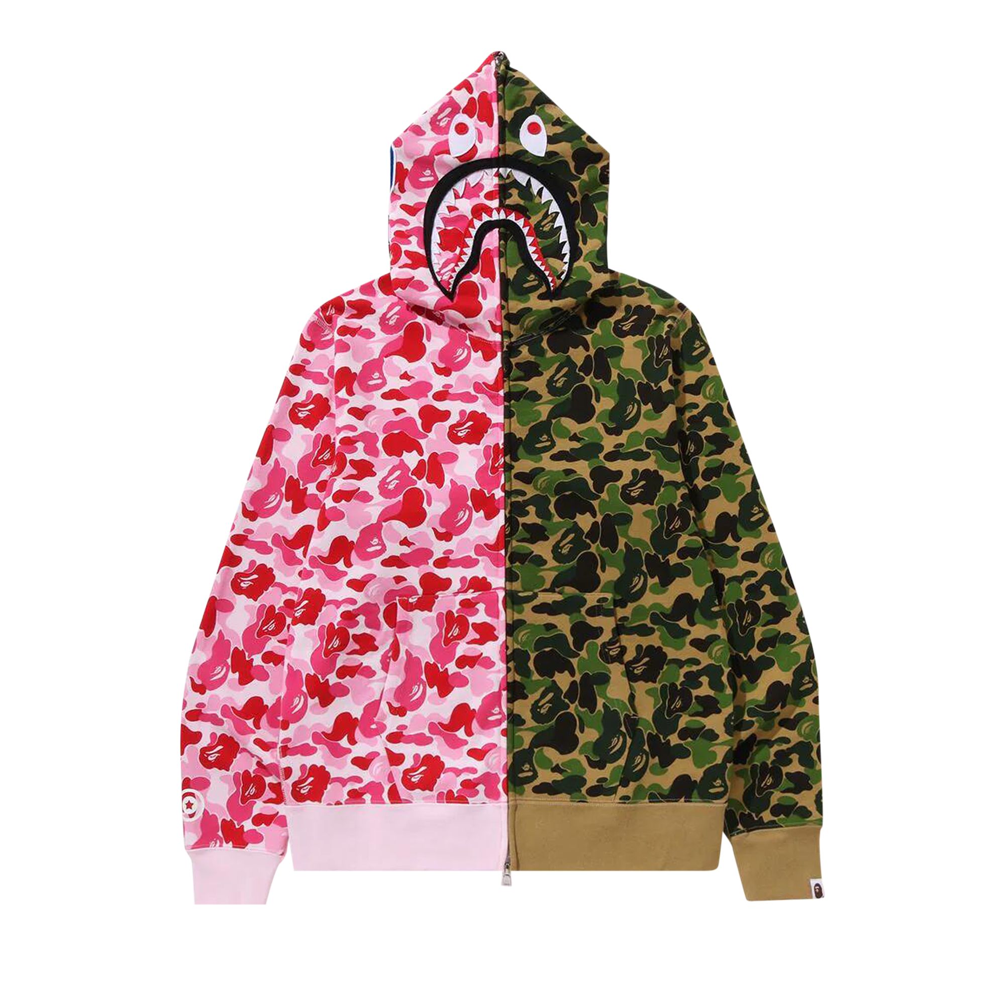 トップス APE ABC CAMO CRAZY SHARK FULL ZIP HOODIE A Bathing Ape Abc Camo Crazy Shark Full Zip Hoodie - Pink