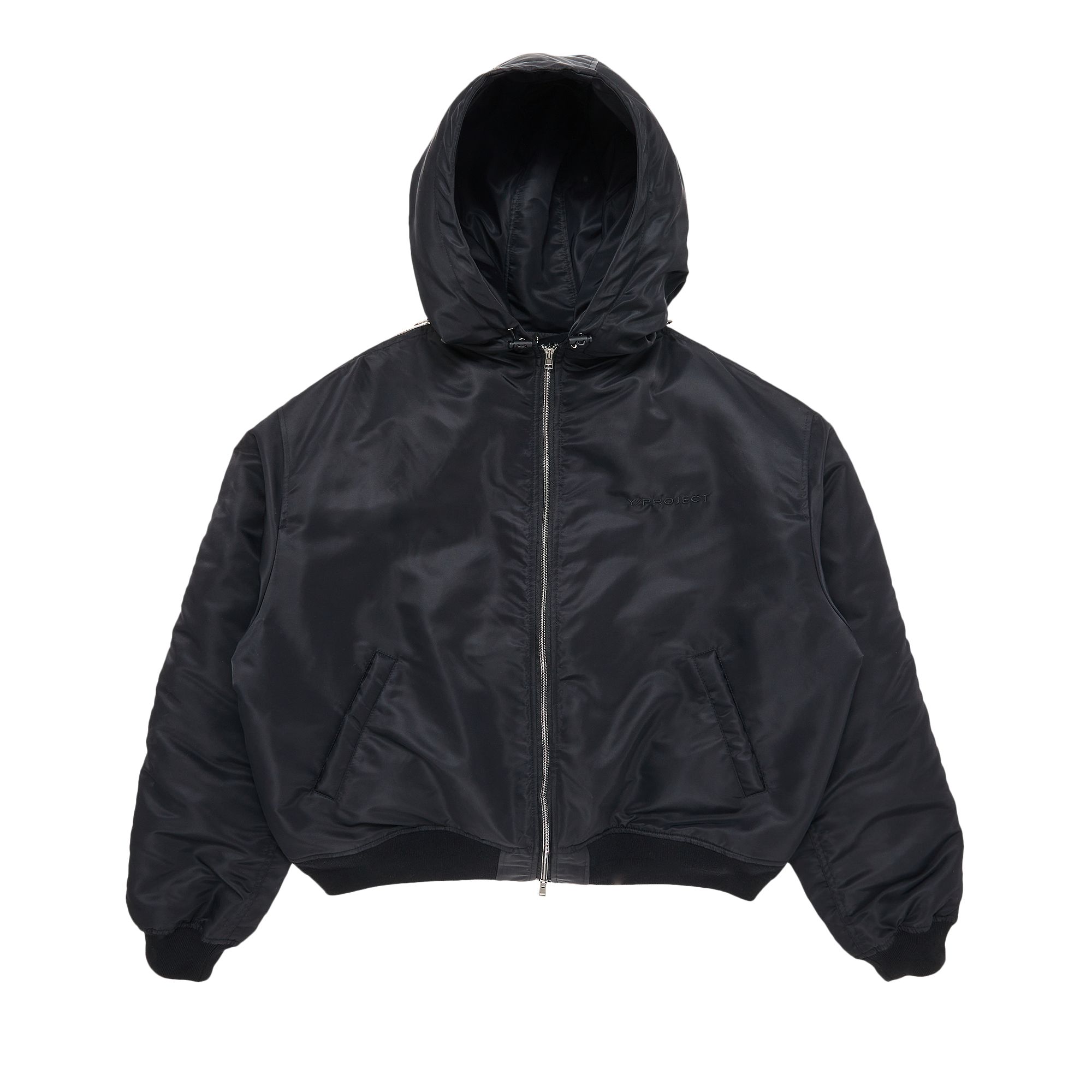 Y/Project Insert Hood Padded Bomber Jacket - Black | Editorialist