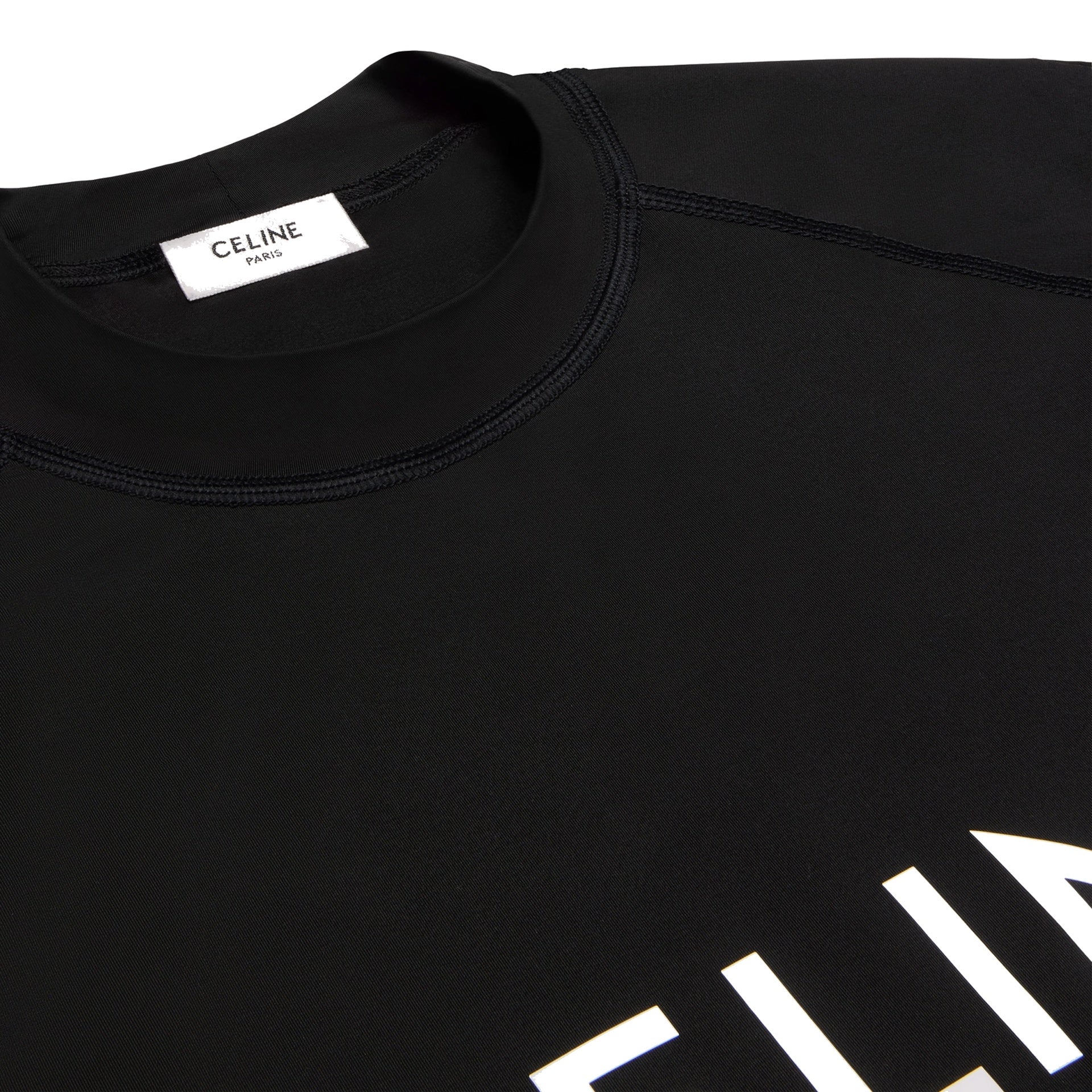 CELINE 黒Tシャツ　希少XXSサイズ T-SHIRT IN cotton jersey - BLACK/ROUGE CERISE | CELINE