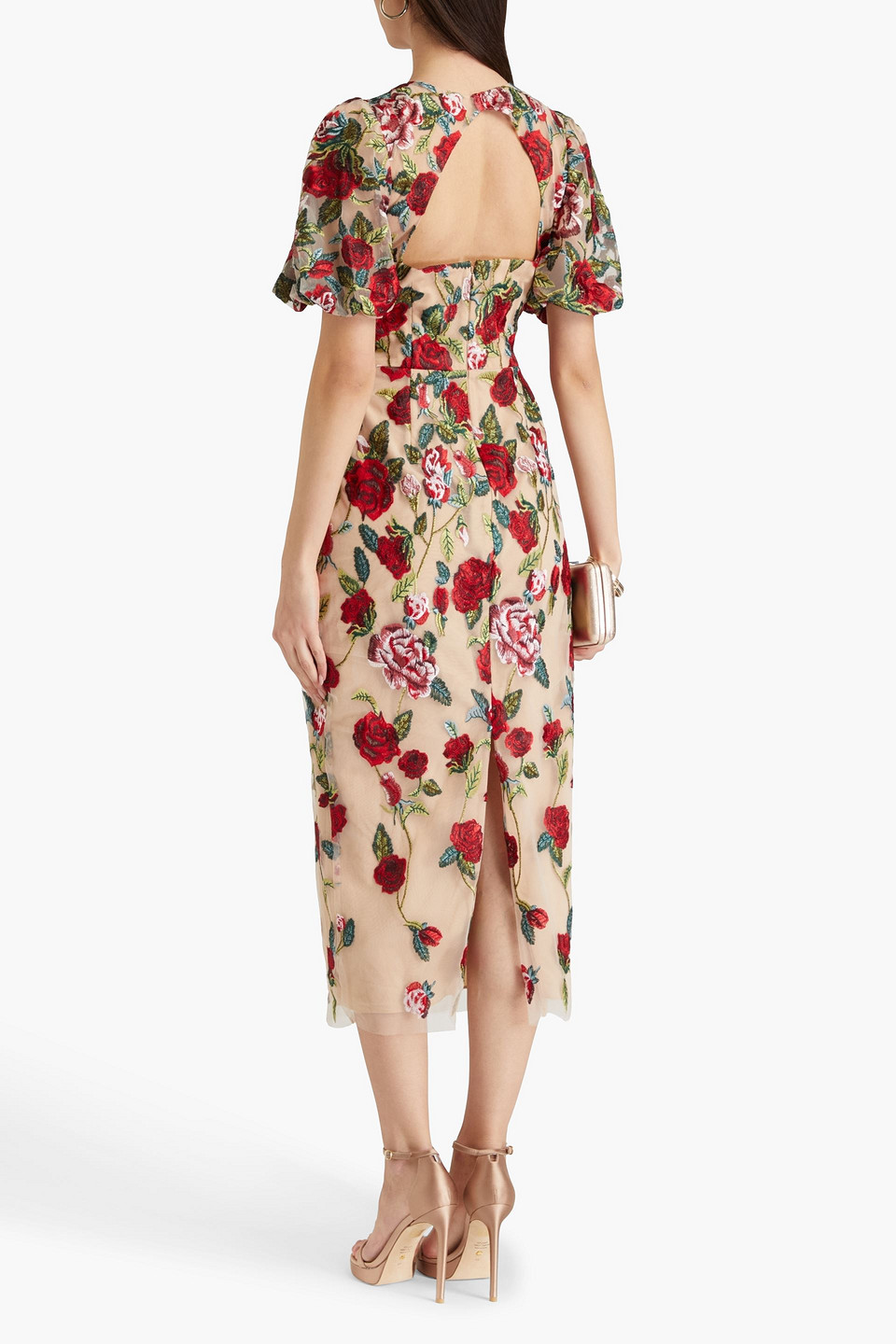 marchesa notte embroidered fringe dress Fringe Cocktail Dress main image 1