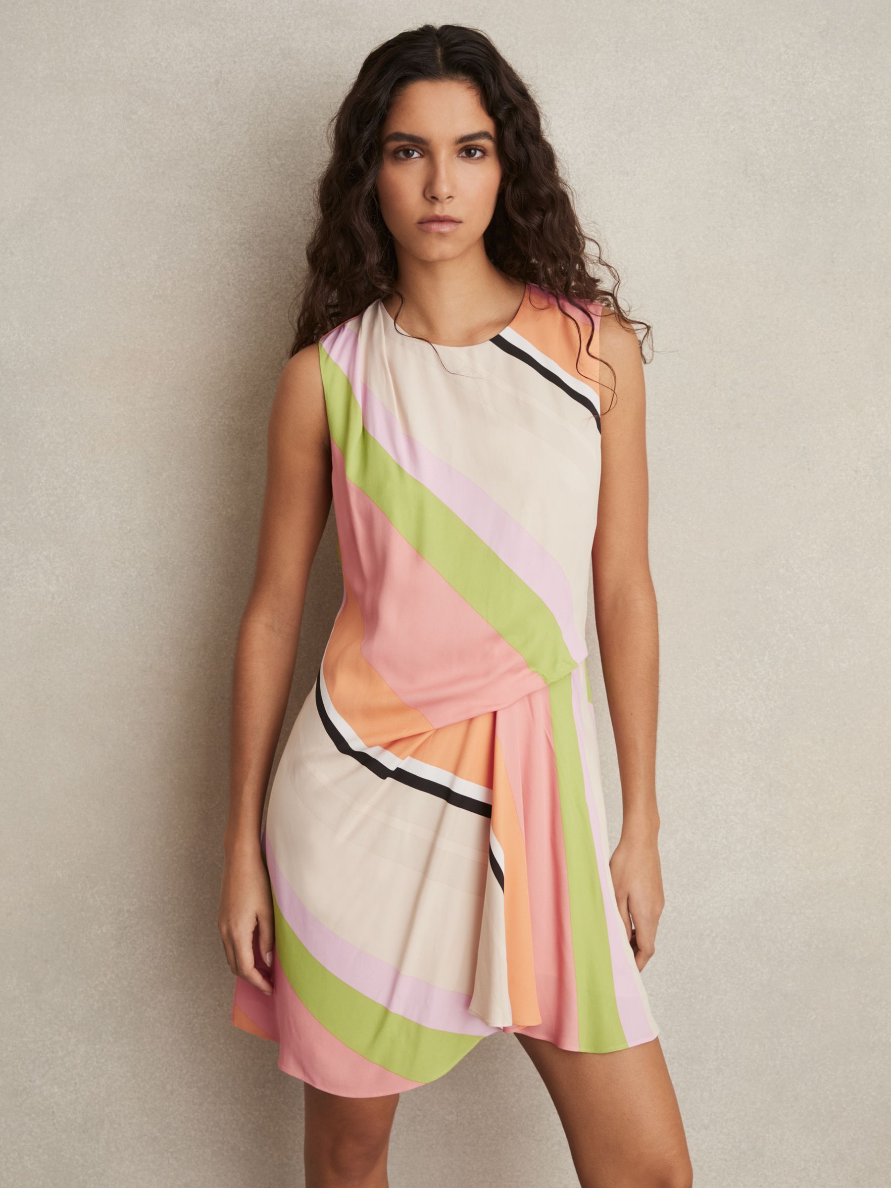 REISS Reiss Ellia Stripe-Print Mini Dress