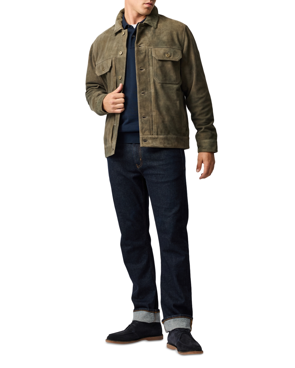 RODD & GUNN Little River Leather Trucker Jacket