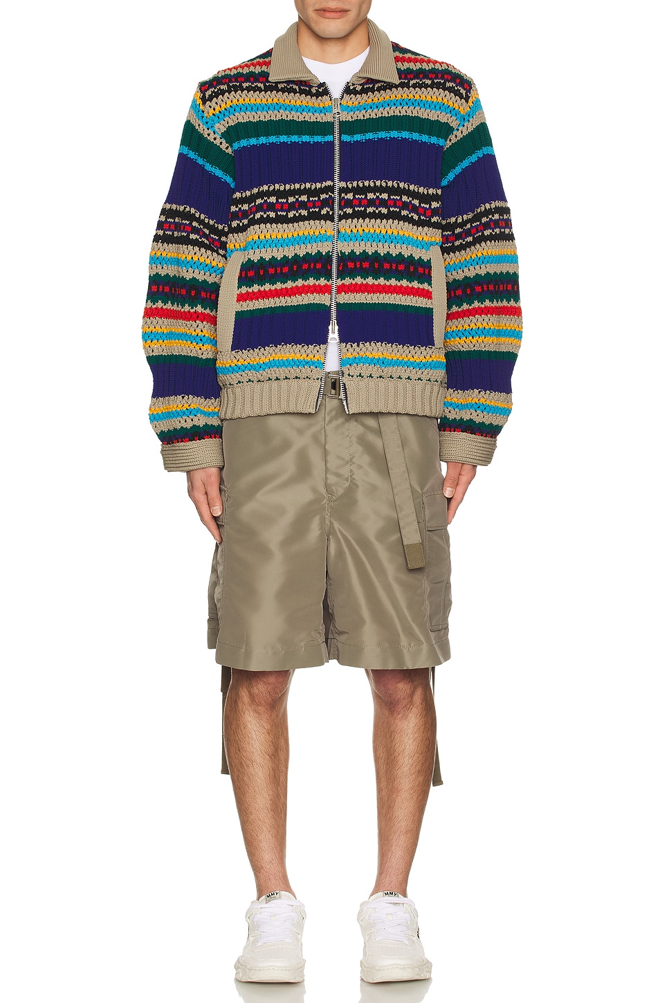【25ss】sacai Mesh knit Blouson Sacai Mesh Knit Blouson In Multi - 30% Off | Editorialist