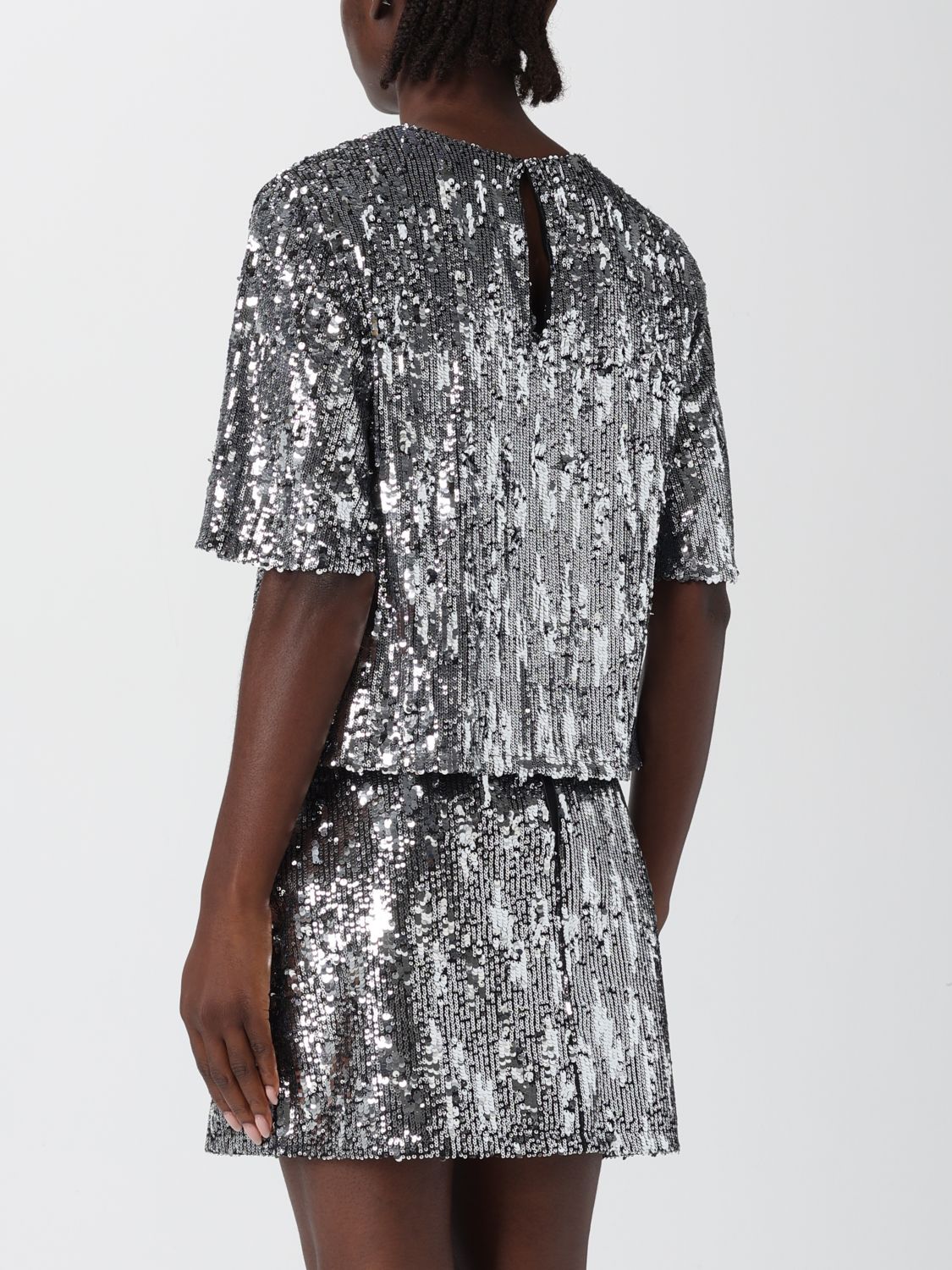 Aniye By Sequined Top In Silver - 60% Off | Editorialist