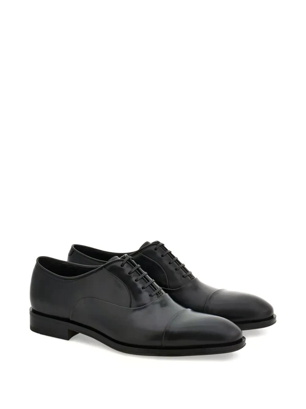 Santoni Isaac Leather Oxford Shoes - Dark Brown | Editorialist