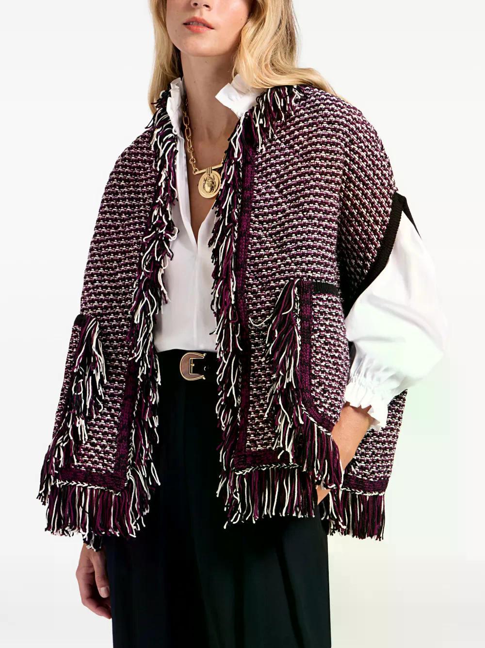 LA DOUBLEJ Camelia Fringed-Trim Cape