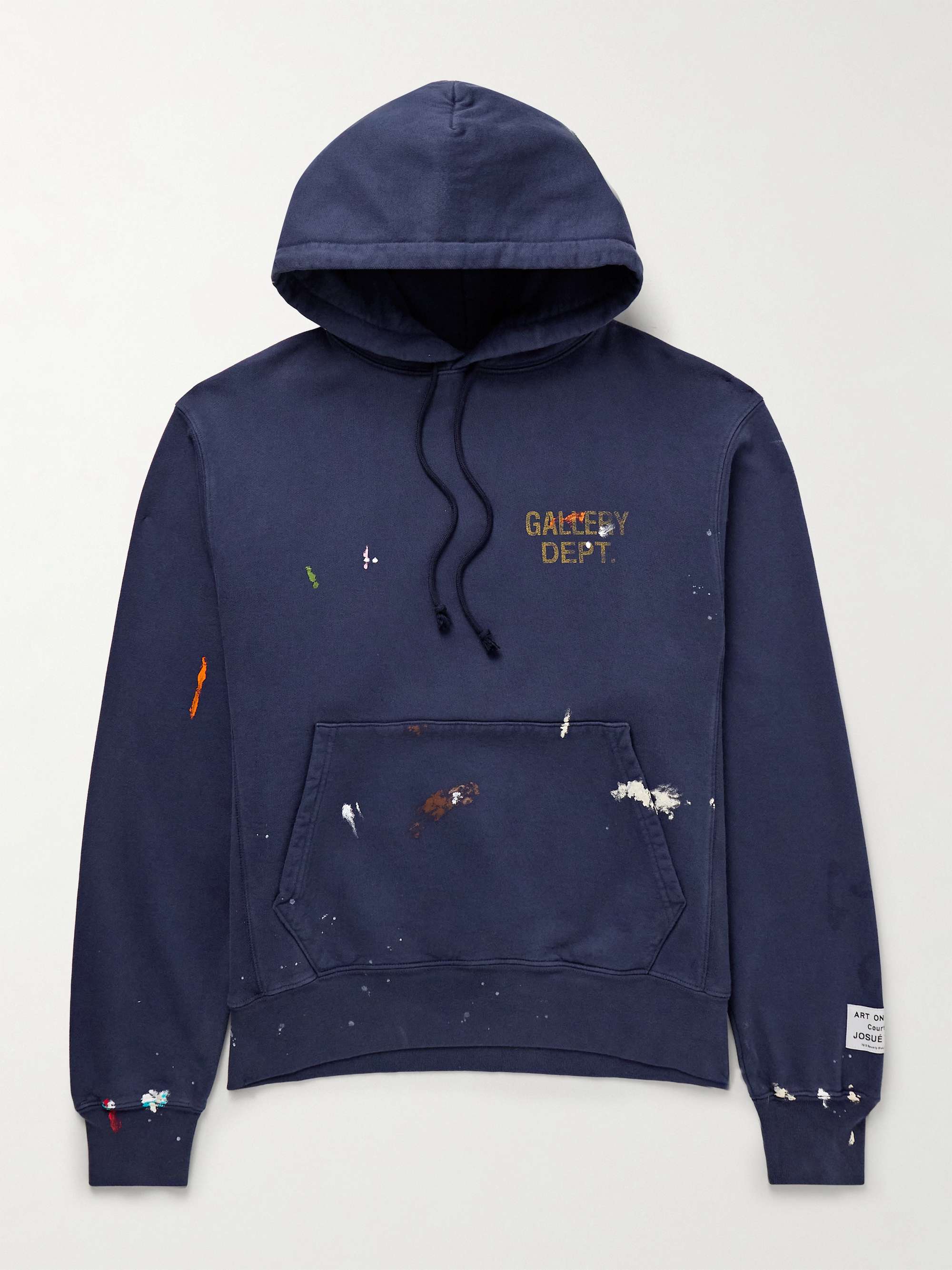 Gallery Dept. Logo-Print Cotton-Jersey Hoodie - Blue | Editorialist
