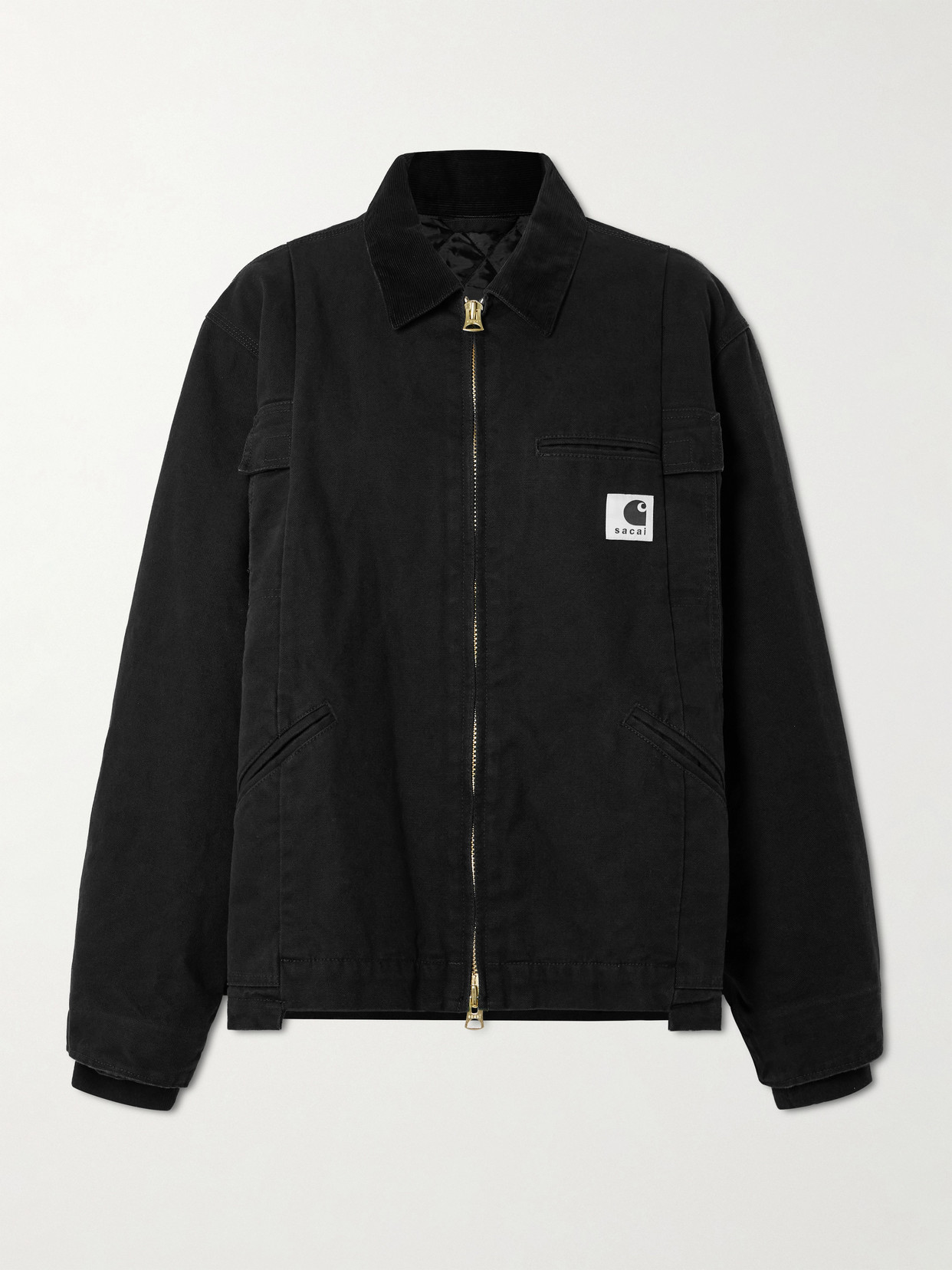 Sacai X Carhartt Wip Canvas Ma1 Detroit Jacket - Black | Editorialist