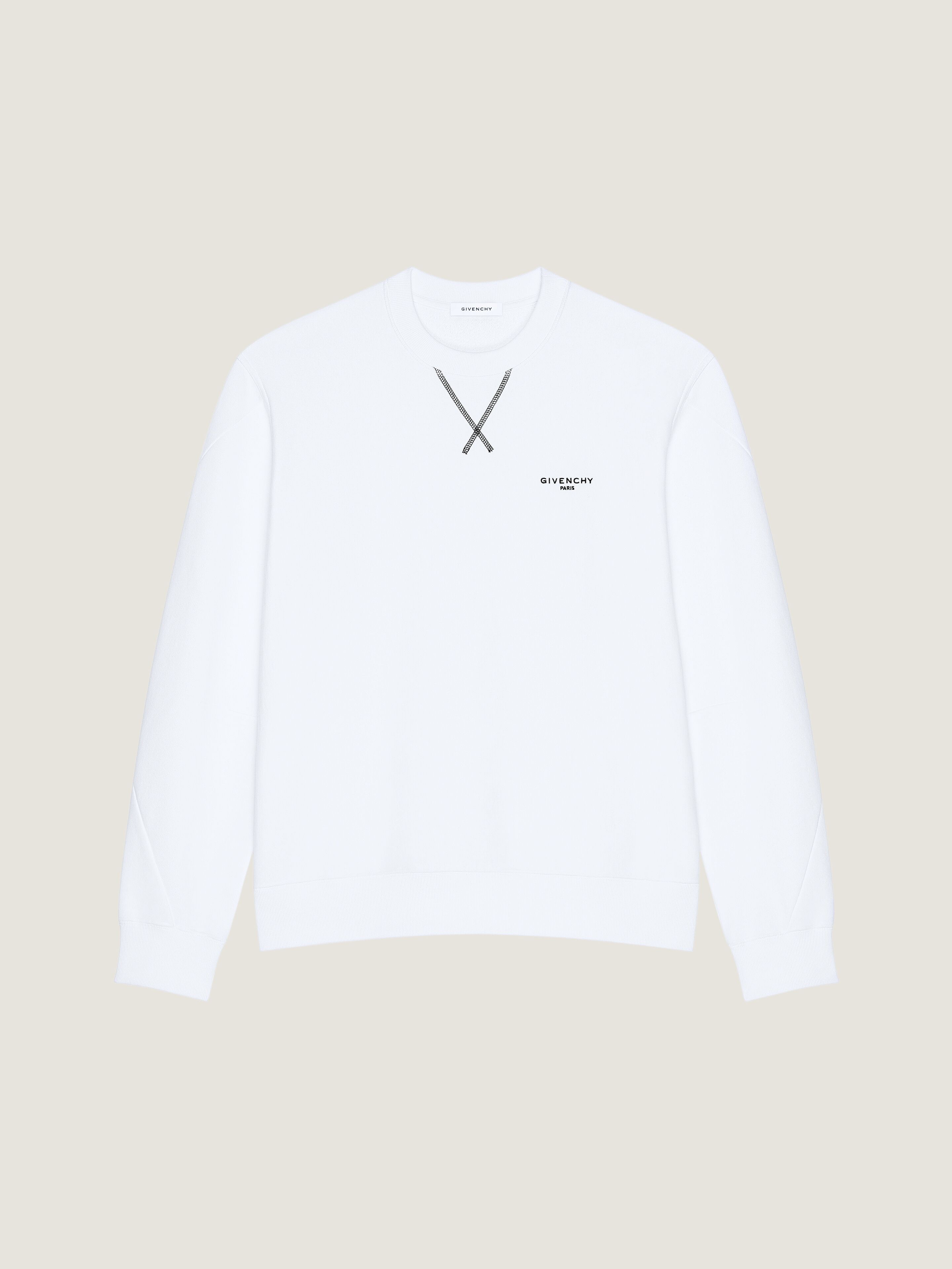 Givenchy Fleece Sweatshirt With Embroidered Logo - White | Editorialist