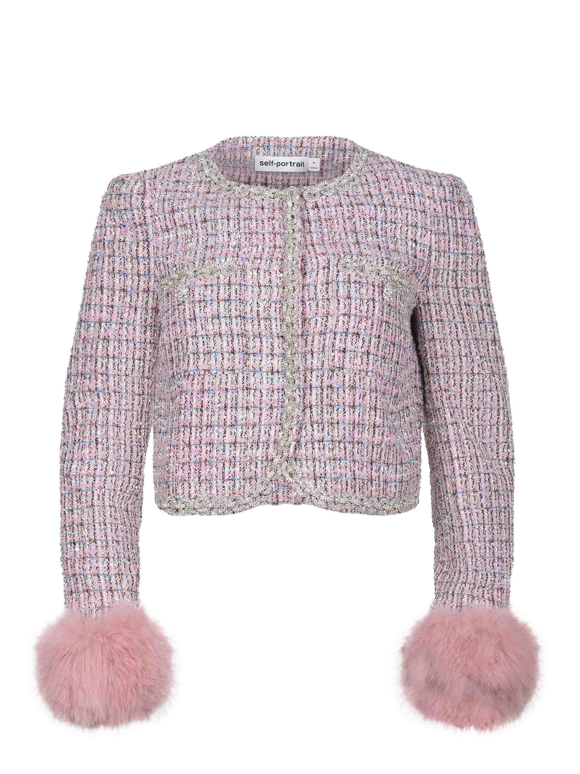 Self-Portrait Wool-Blend Jacket In Pink - 6% Off | Editorialist