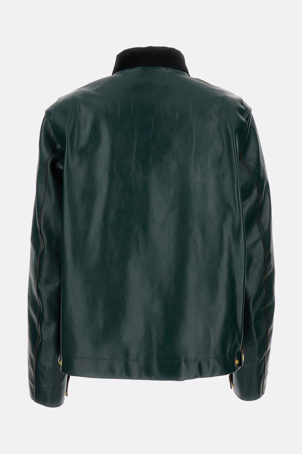 Sacai X Carhartt Wip Leather Jacket - Green - 40% Off | Editorialist