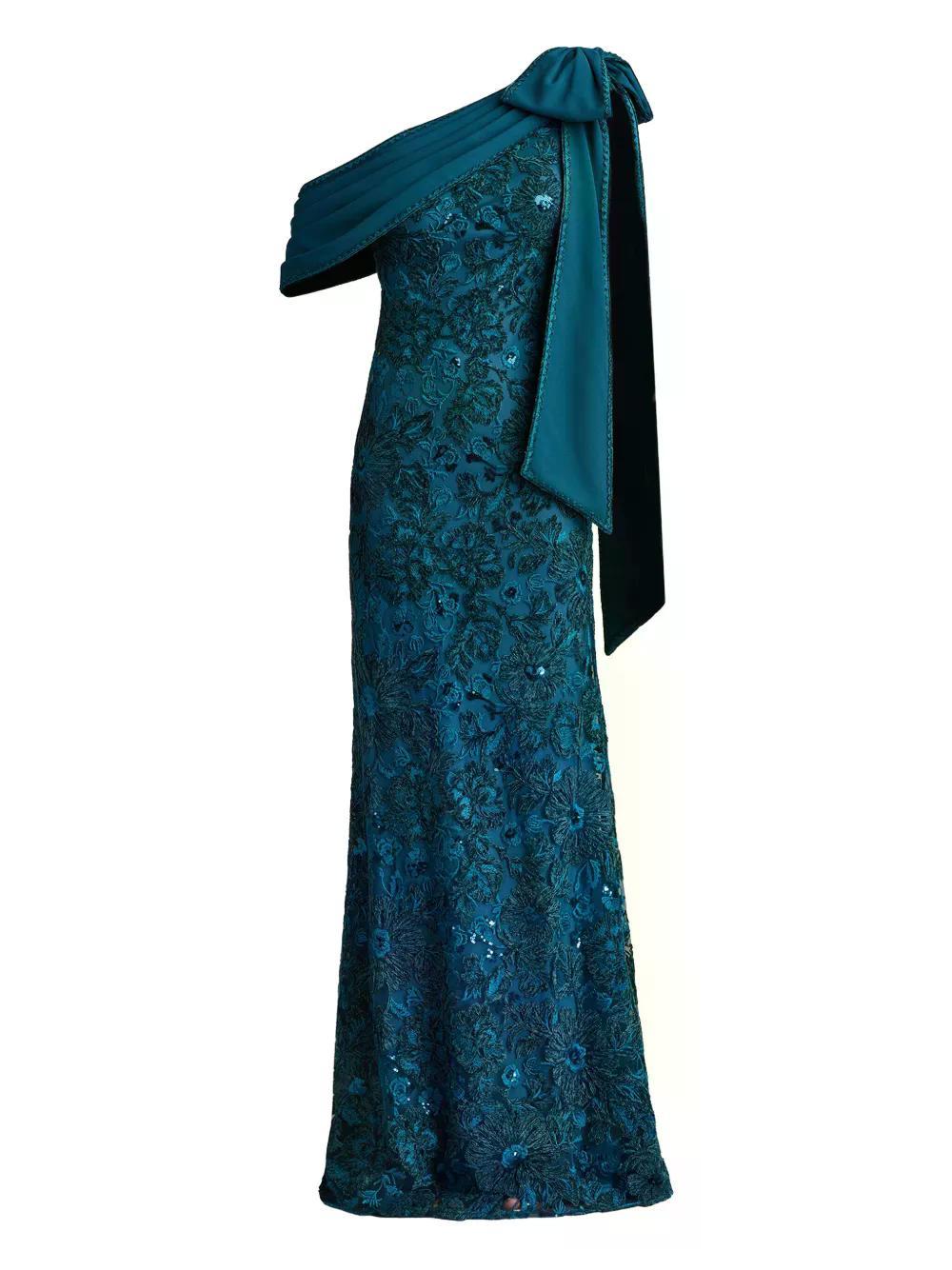 Mac Duggal All-Over Sequin Floral Embroidered Maxi Dress In Silver Multi -  30% Off | Editorialist
