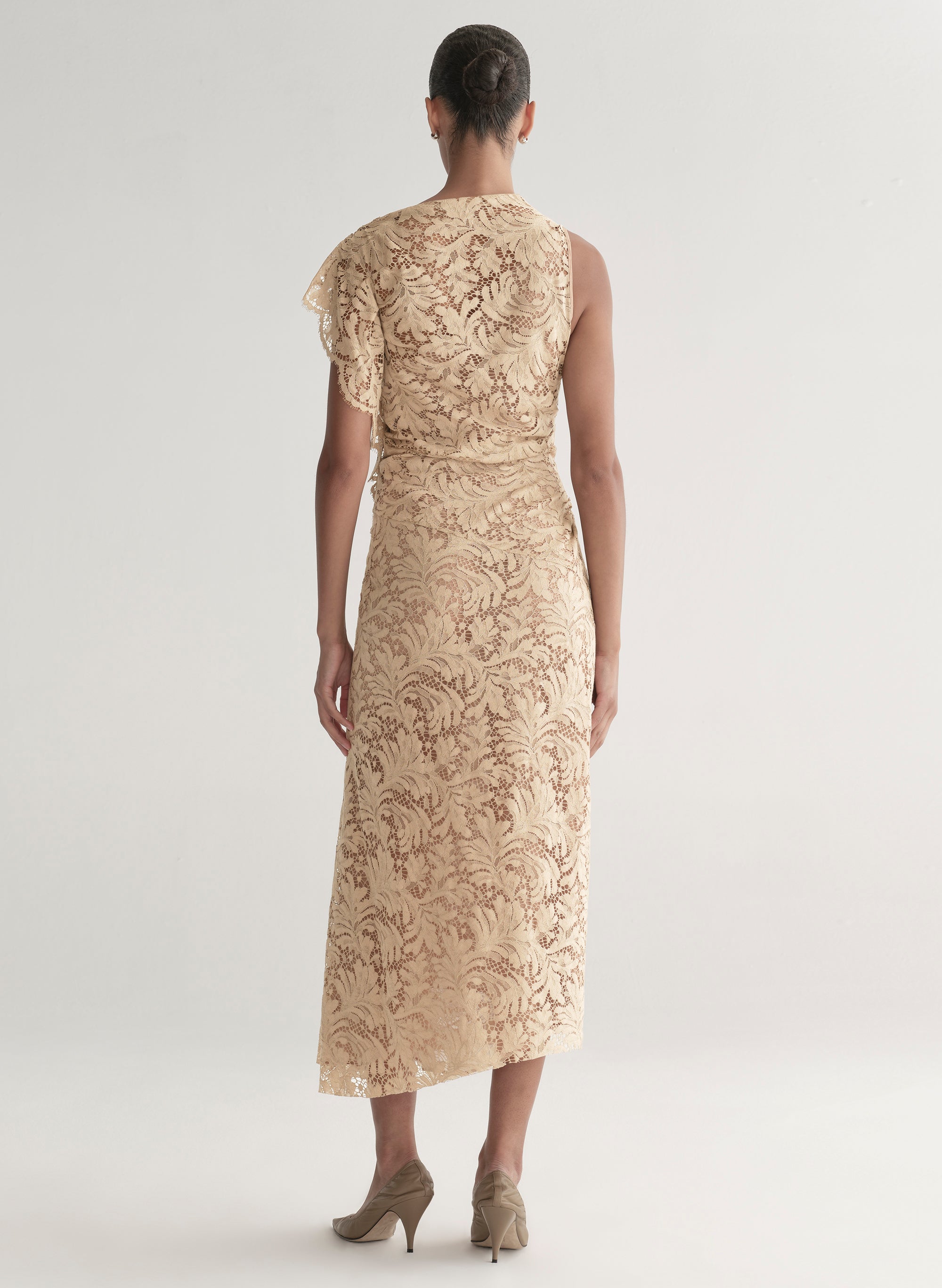 A.L.C. Women's Astrid Lace Midi Dress in Beige, Size 0 A.L.C. Women's Astrid Lace Midi Dress in Beige, Size 0
