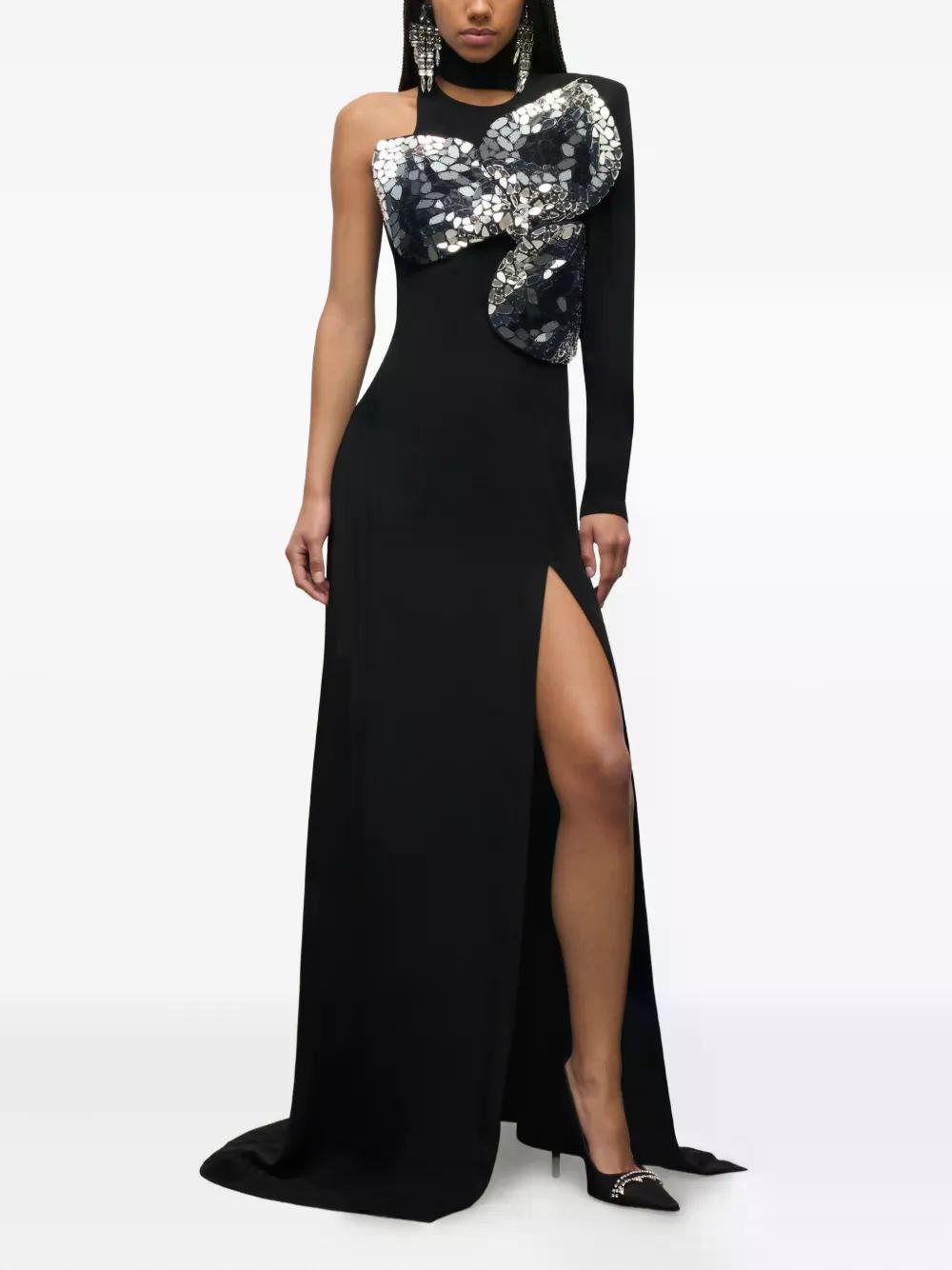 AREA AREA Embroidered Crystal Gown