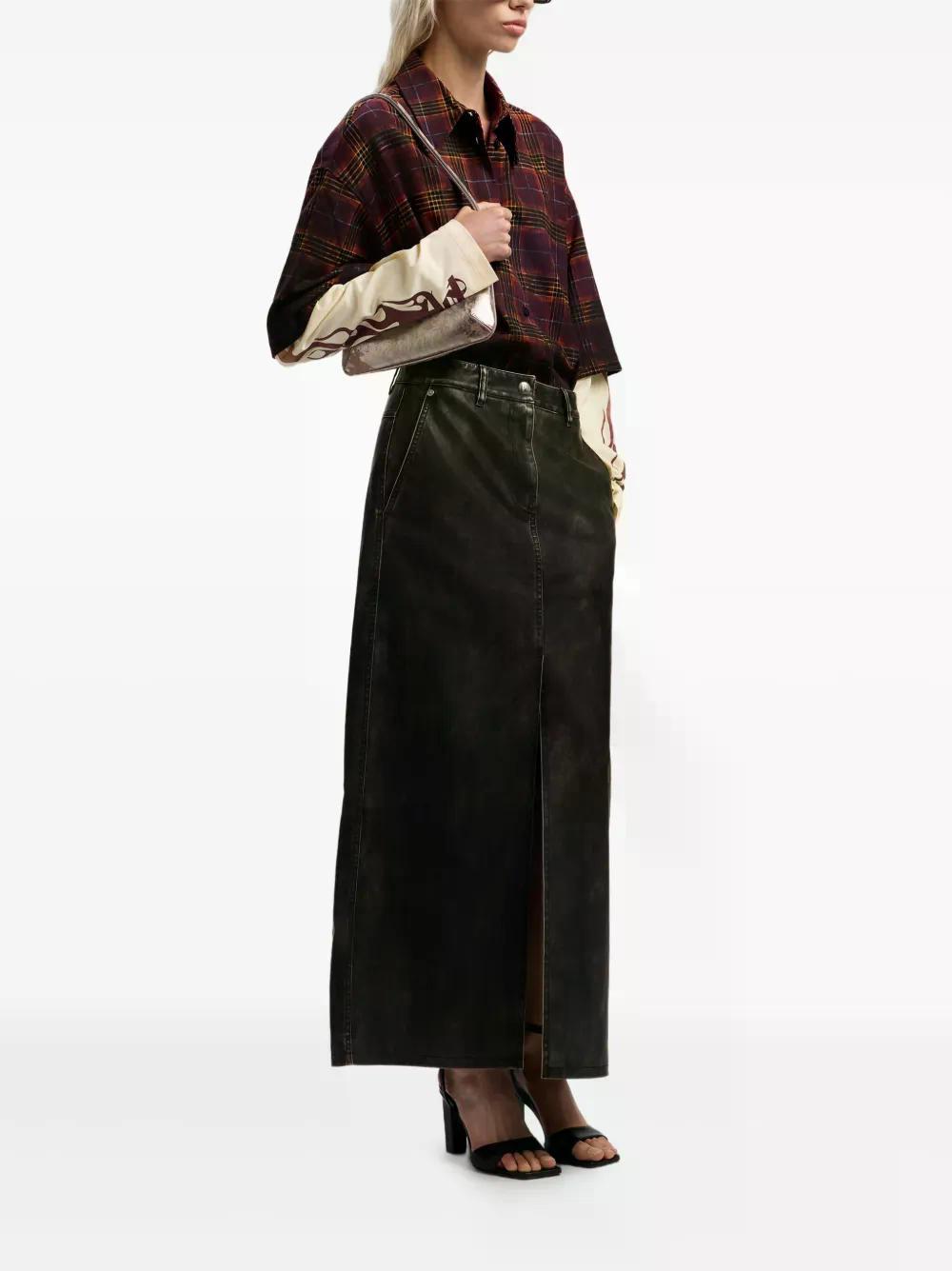 PALM ANGELS Giorgina Wrinkled Leather Shoulder Bag