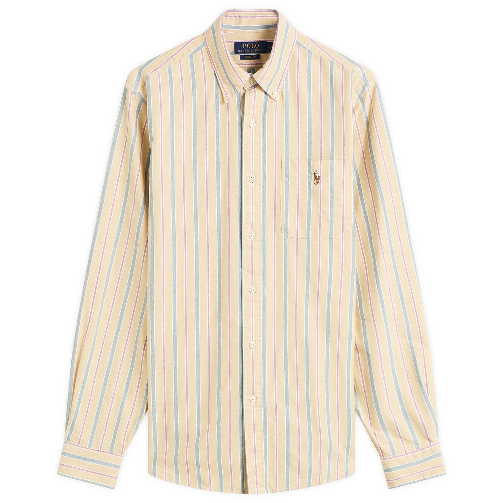 Polo Ralph Lauren Classic Fit Striped Oxford Shirt Yellow Green Multi S Polo Ralph Lauren Classic Fit Striped Oxford Shirt Yellow Green Multi S