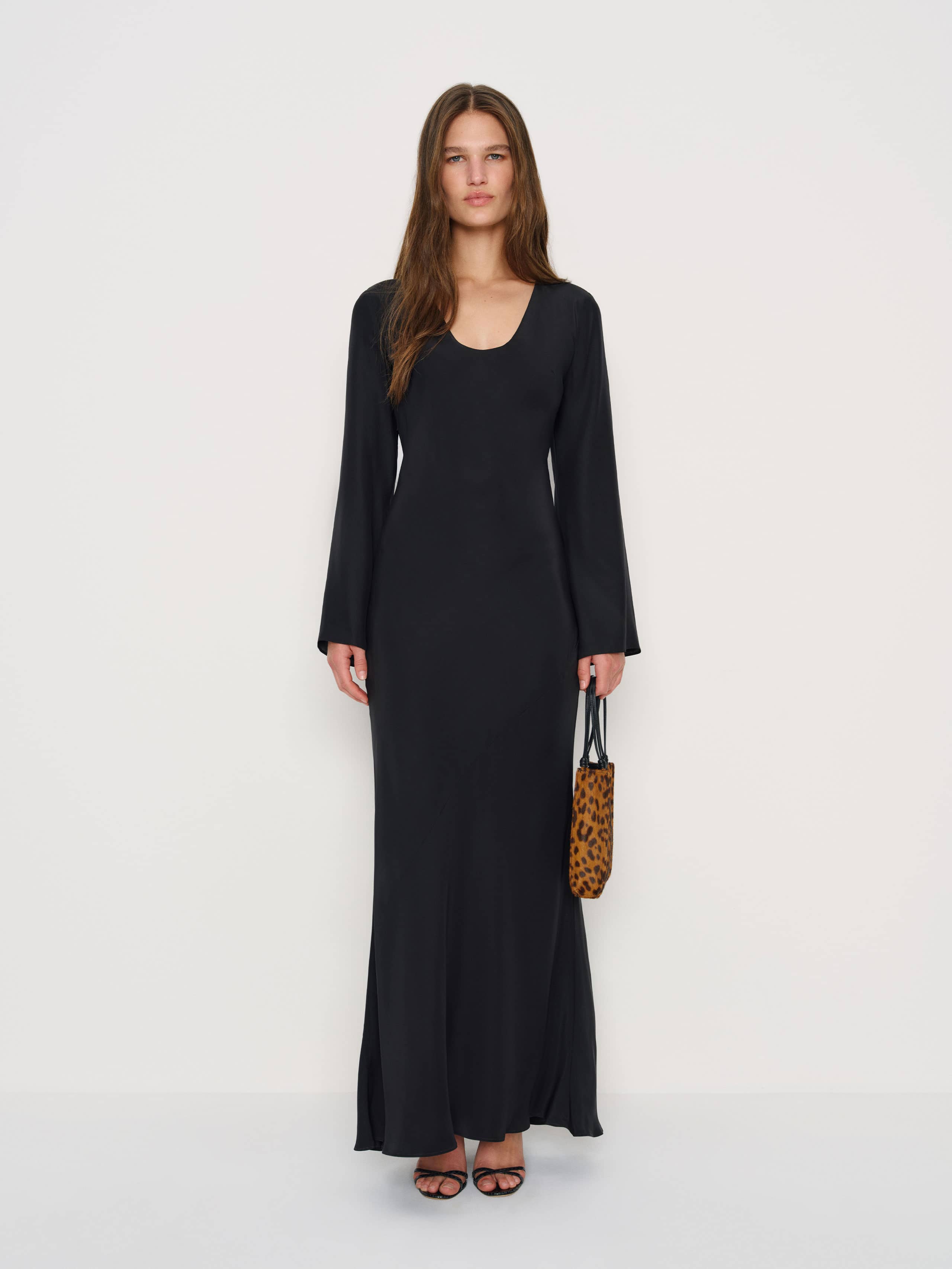 long black corset dress Black Strapless Satin Corset Dress With Exposed Boning And Beading main image 0
