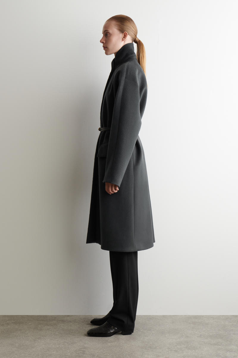 Cos Tailored Wool-zibeline Long Coat - Gray | Editorialist