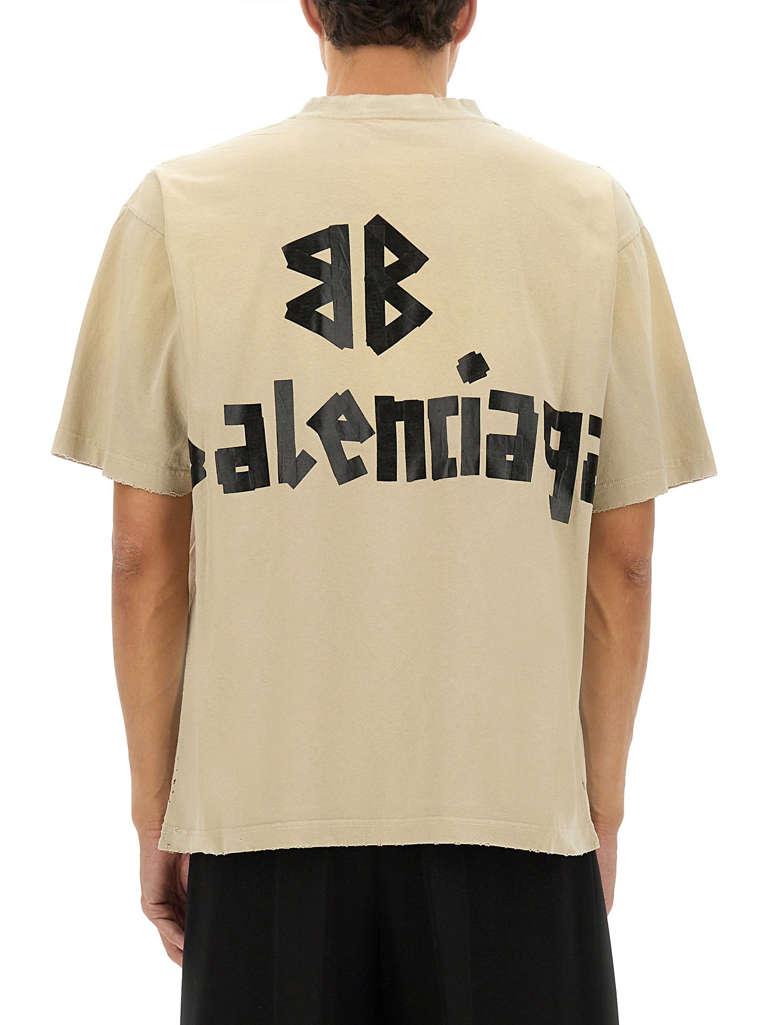 Balenciaga Tape Type T-Shirt - Beige - 40% Off | Editorialist