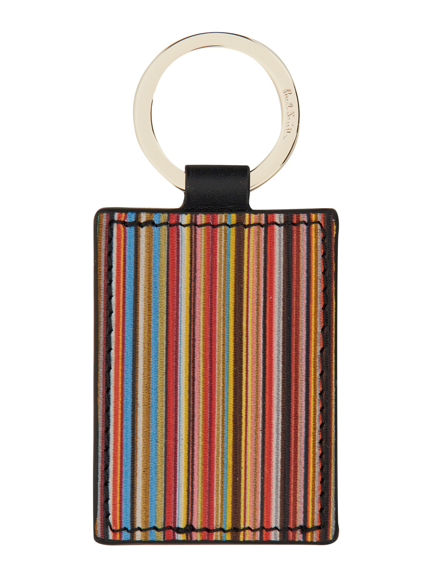 Paul Smith Logo-Detail Leather Keyring Black Editorialist