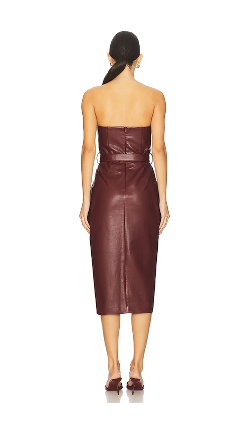 Buy KARINA GRIMALDI Samantha Strapless Faux Leather Midi Dress - Malbec At 45% Off | Editorialist Buy KARINA GRIMALDI Samantha Strapless Faux Leather Midi Dress - Malbec At 45% Off | Editorialist