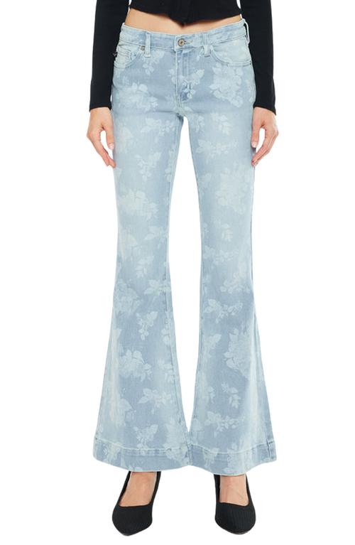 Kancan Rosa Low Rise Flare Jeans - Light Wash | Editorialist