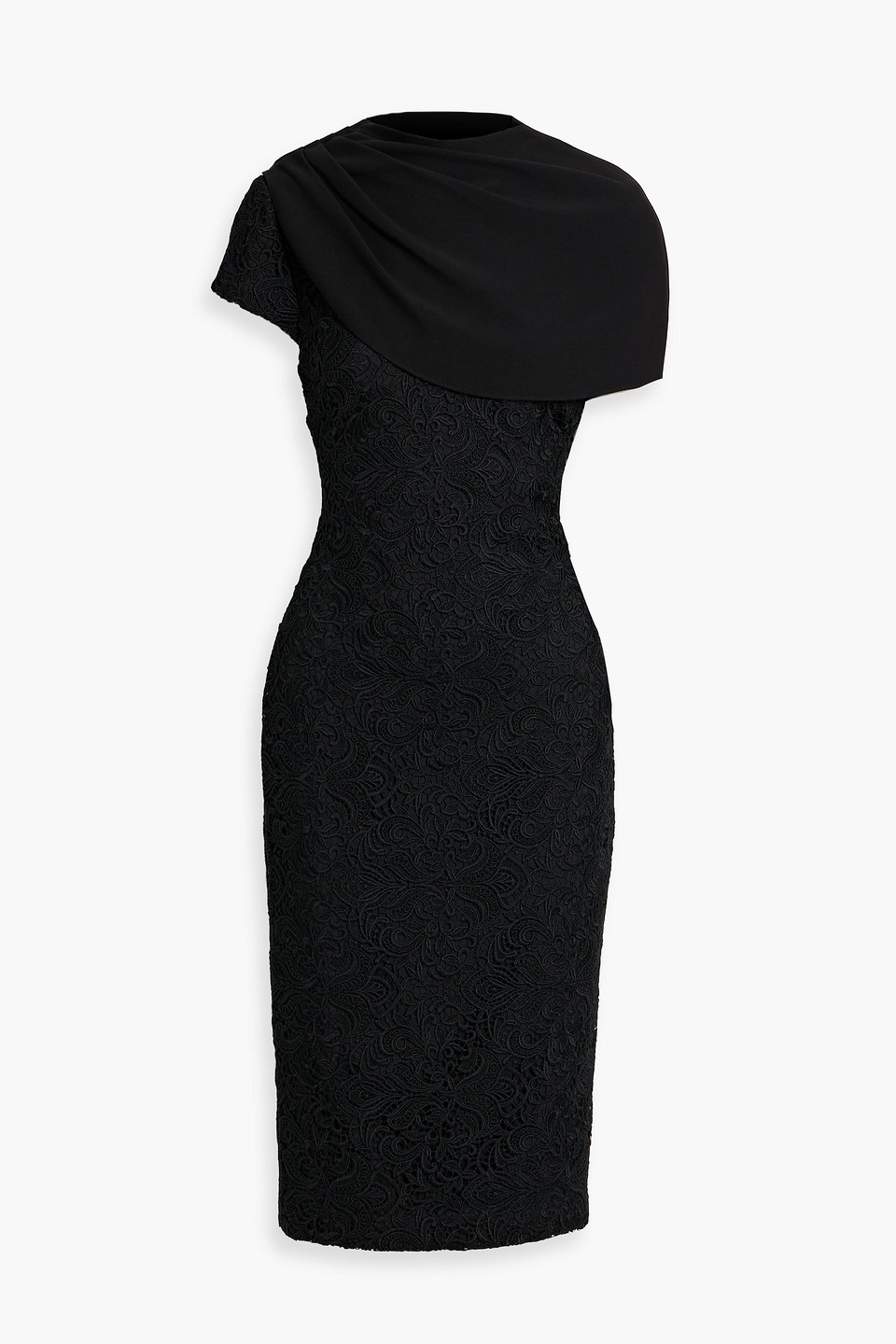 Badgley Mischka Pleated A-Line Midi Dress - Navy | Editorialist Badgley Mischka Pleated A-Line Midi Dress - Navy | Editorialist