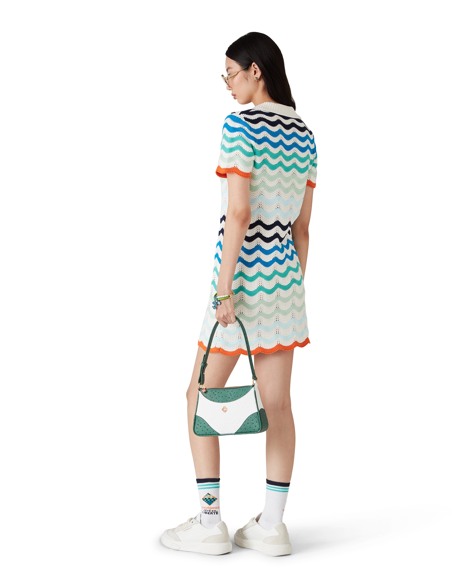 casablanca rainbow shell crochet dress Casablanca Rainbow Shell Crochet Dress